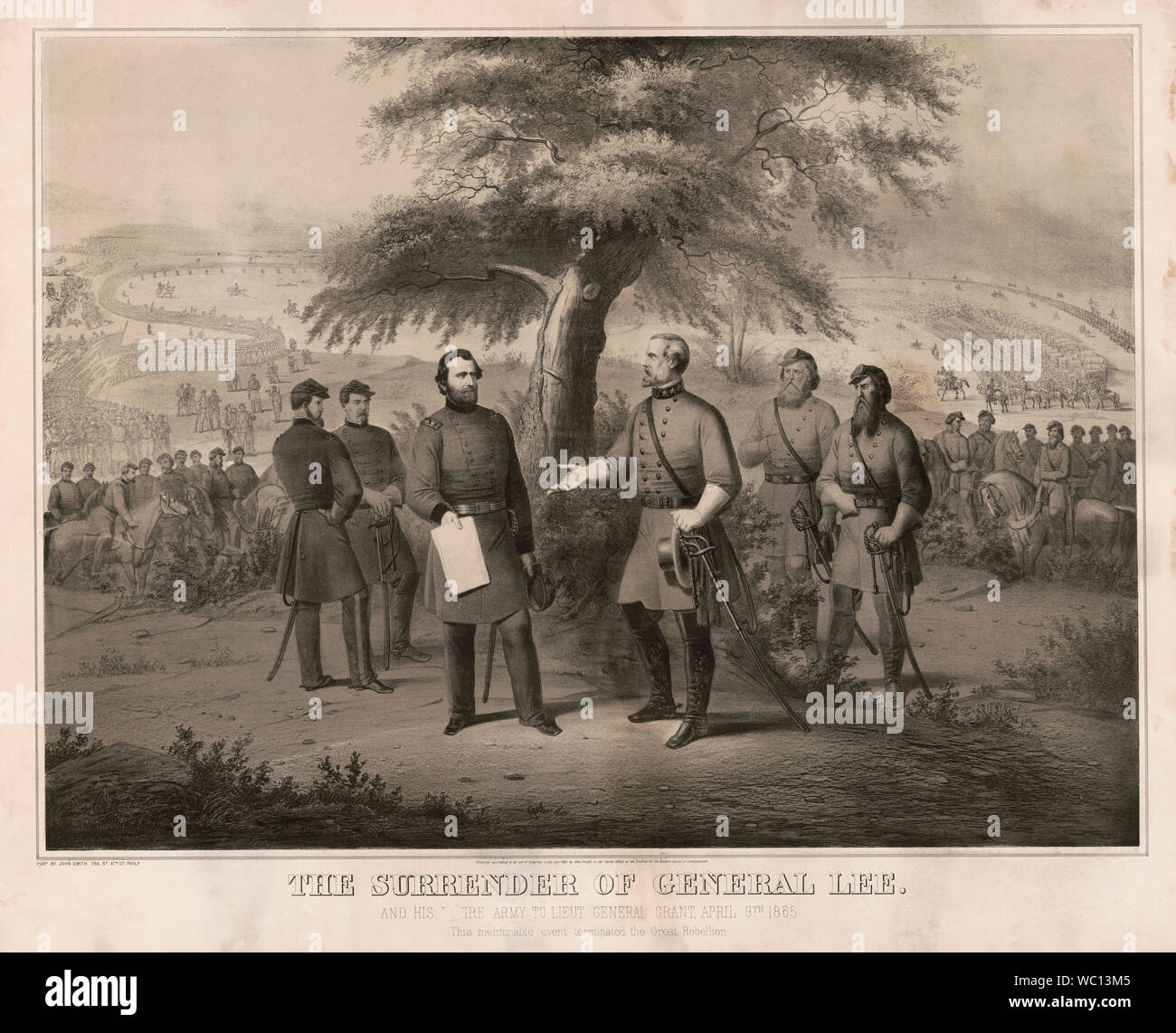 Robert E Lee Surrender Ulysses S Grant Civil War High Resolution Stock ...