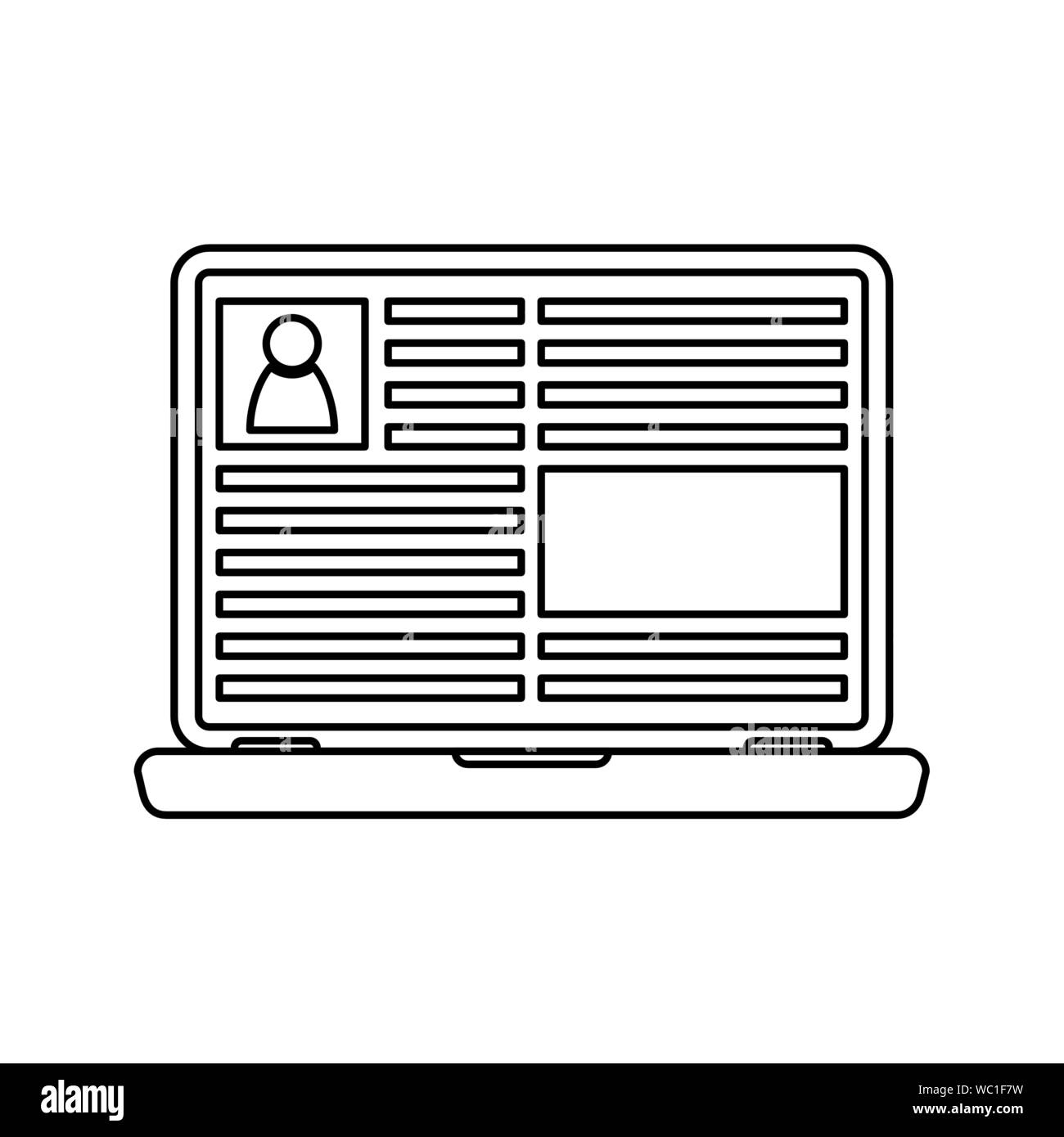 Laptop profile Black and White Stock Photos & Images - Alamy