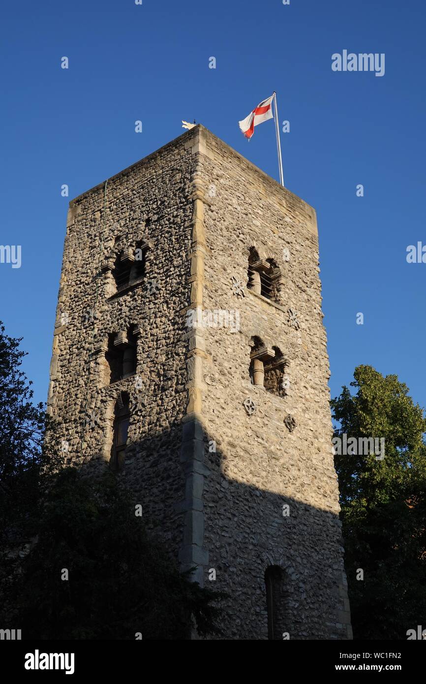 The Saxon Tower on Cornmarket Street in Oxford Stock Photo - Alamy