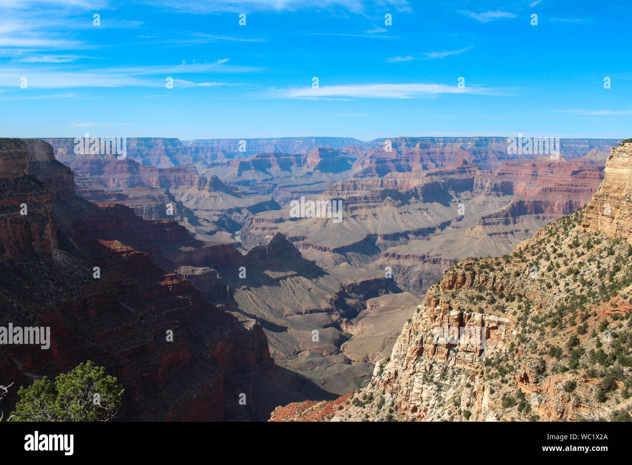 Landscape view of canyons from South Rim, Grand Canyon National Park ...