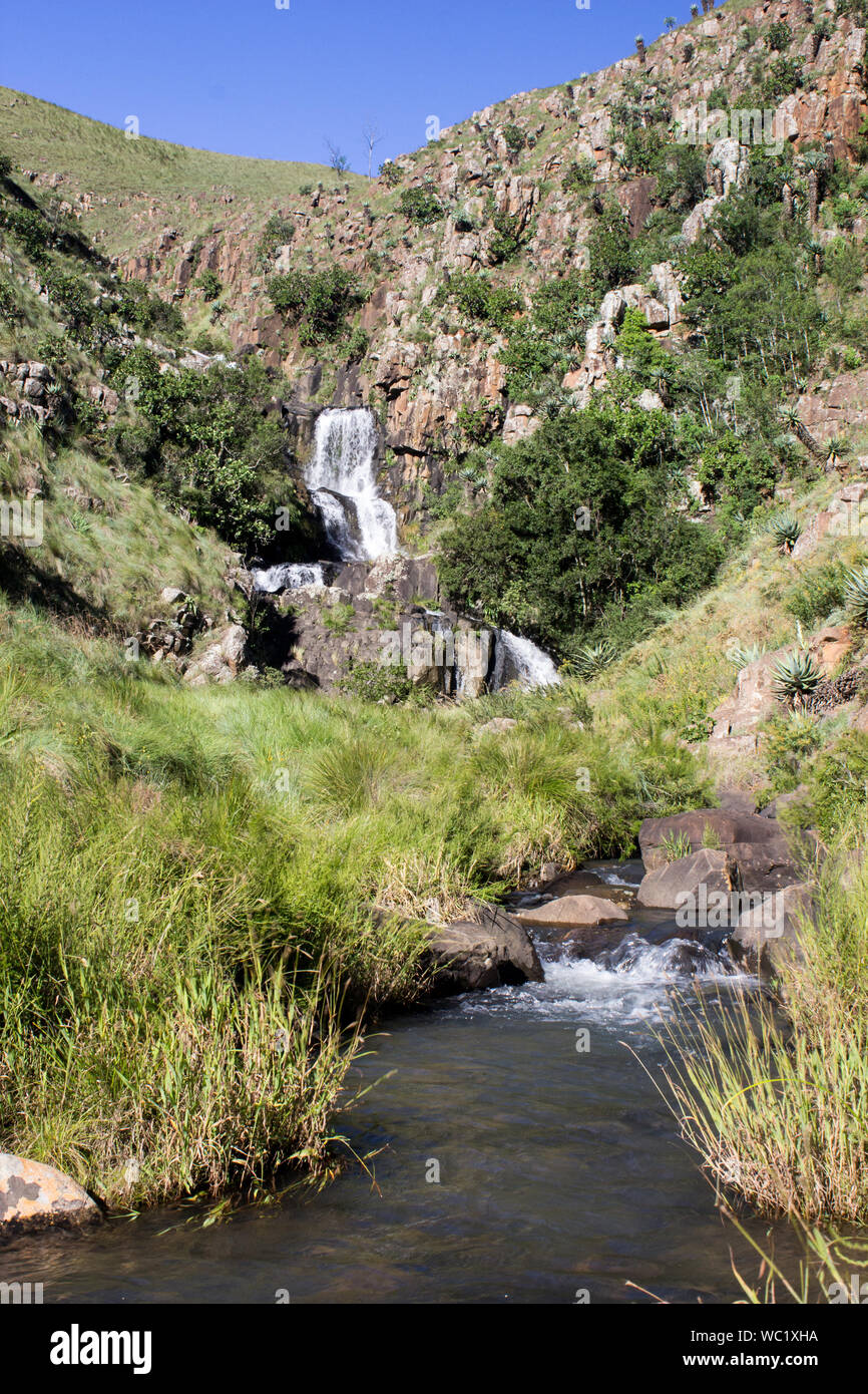 The Jacobs Ladder Waterfall as seen from a distance in a unnamed river ...