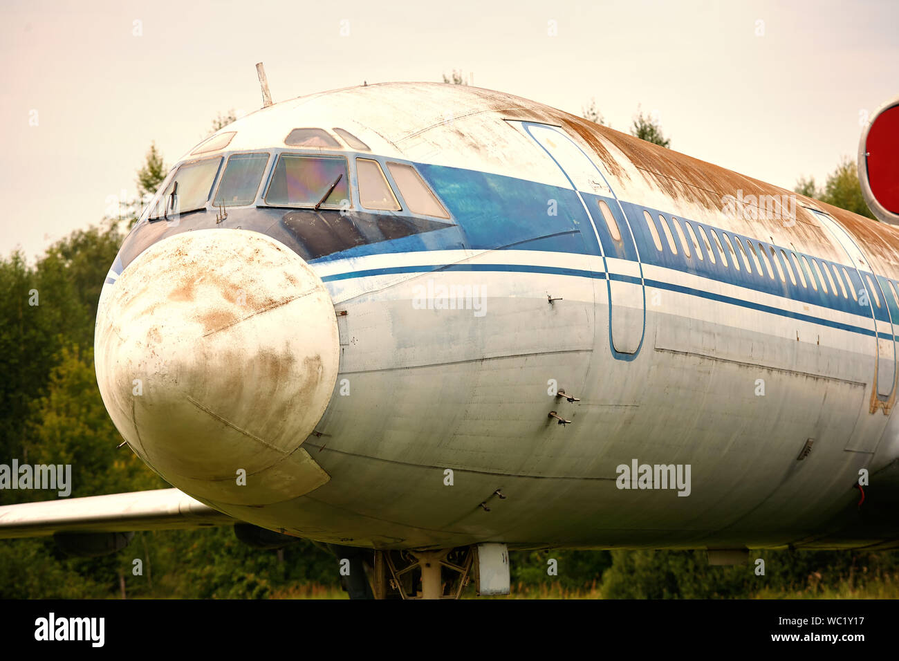 Elements of the old Soviet military plane close-up Stock Photo - Alamy
