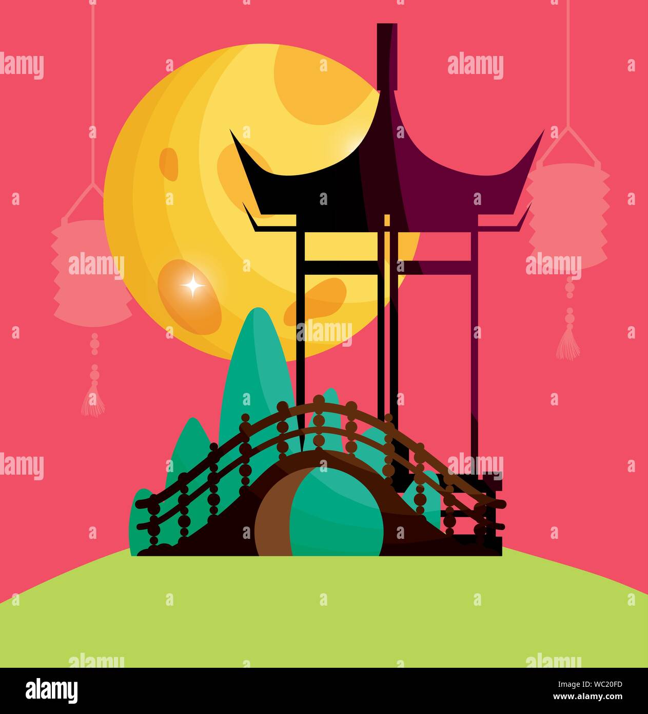 Chinese moon gate Stock Vector Images - Alamy