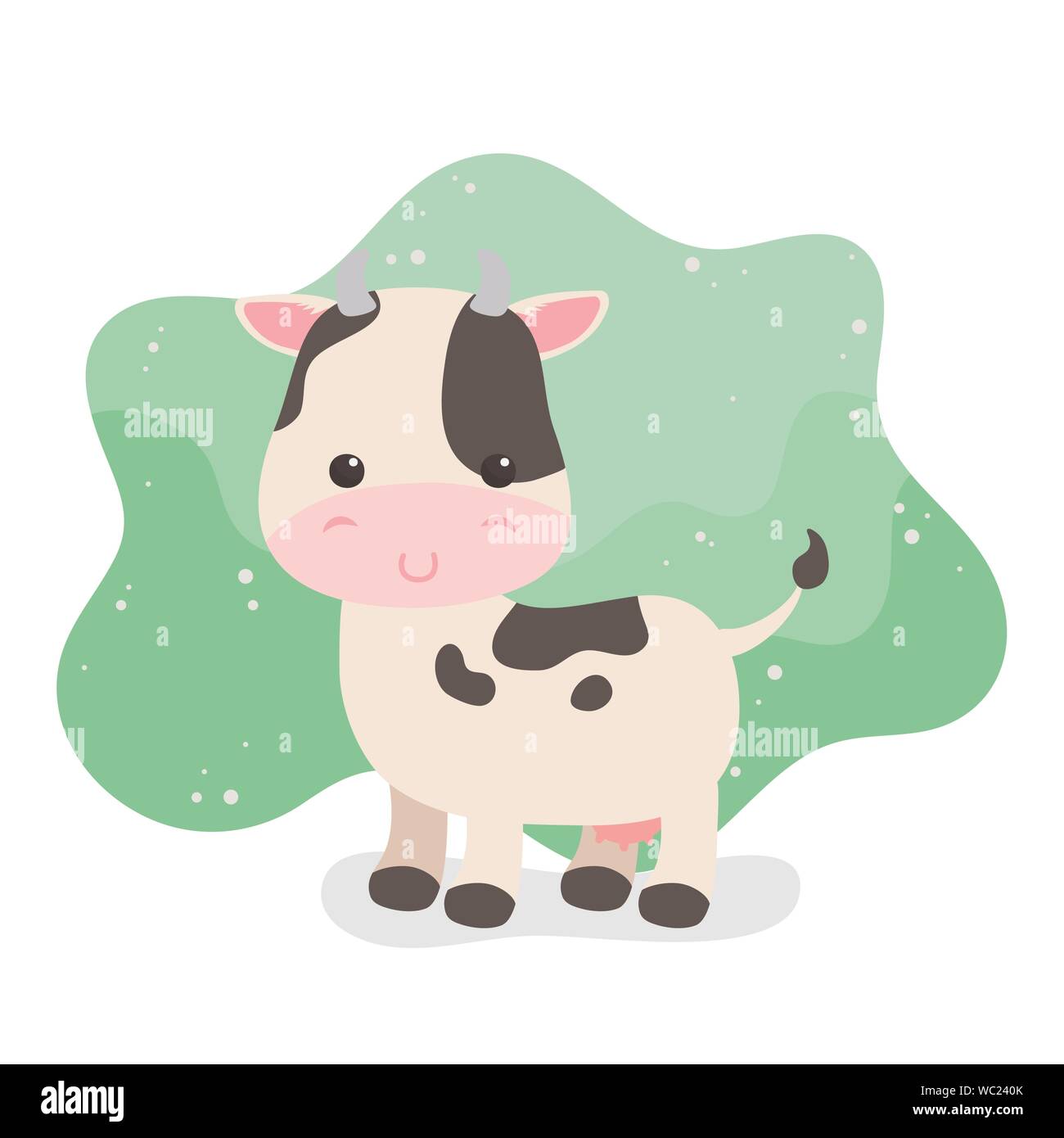 cute cow animal farm character vector illustration design Stock Vector ...