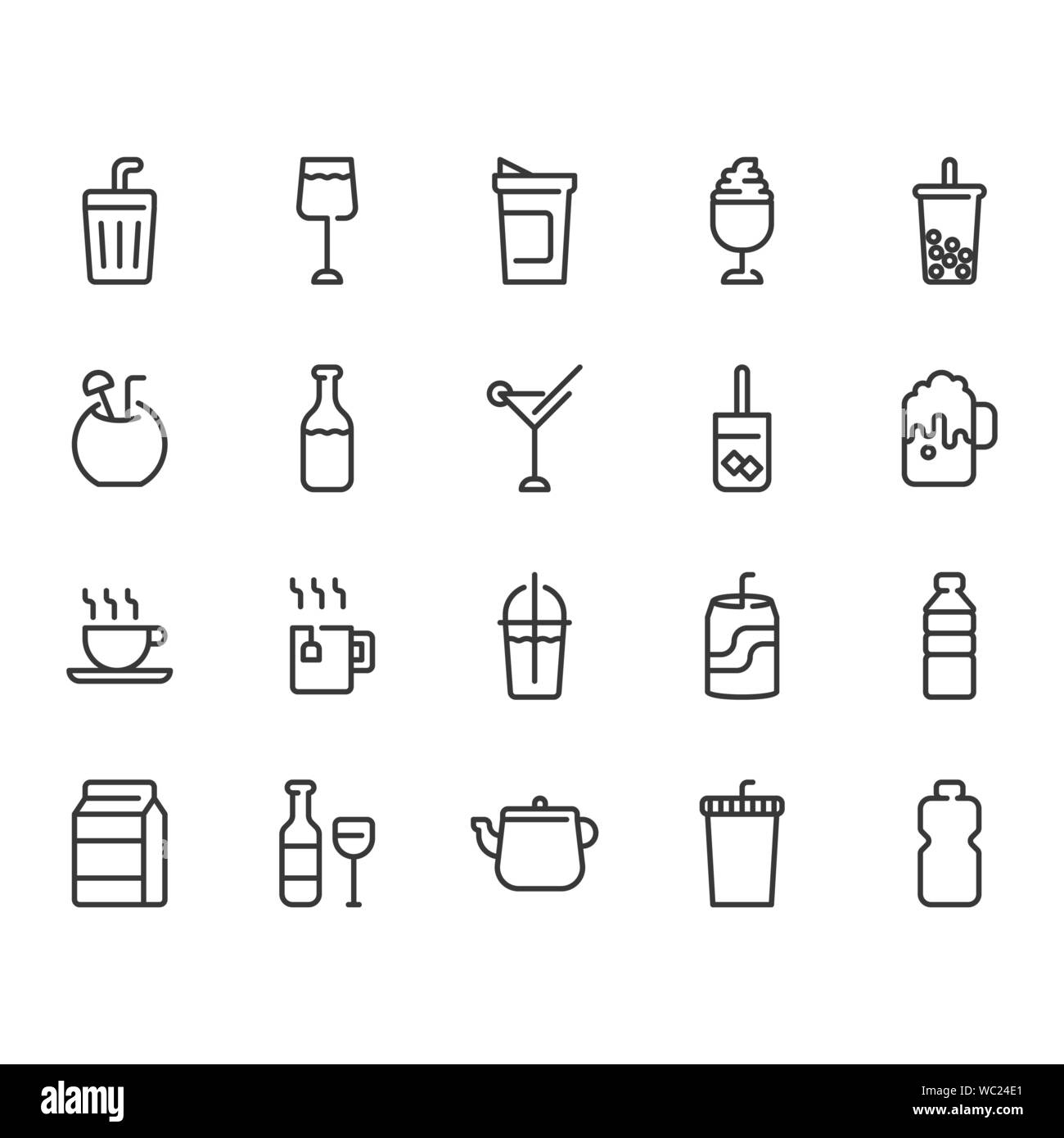 Beverage related icon set Stock Vector Image & Art - Alamy