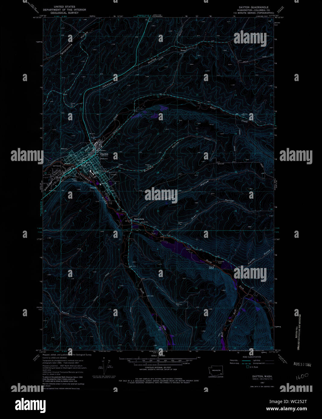 Map of dayton washington hi-res stock photography and images - Alamy