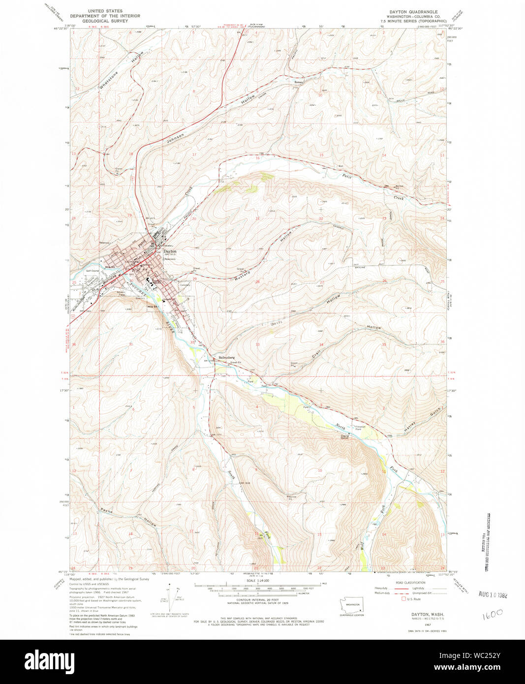 Map of dayton washington hi-res stock photography and images - Alamy