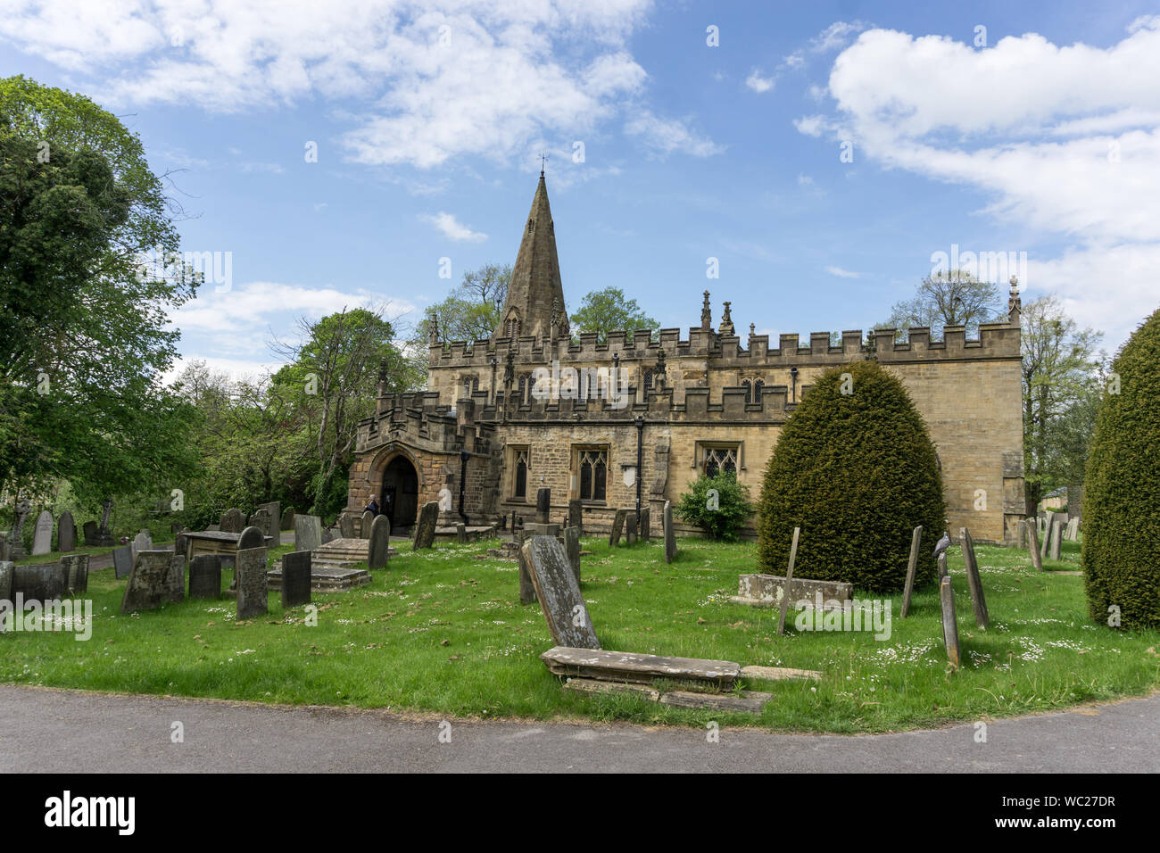 Exterior of St Anne's parish church in the village of Baslow ...