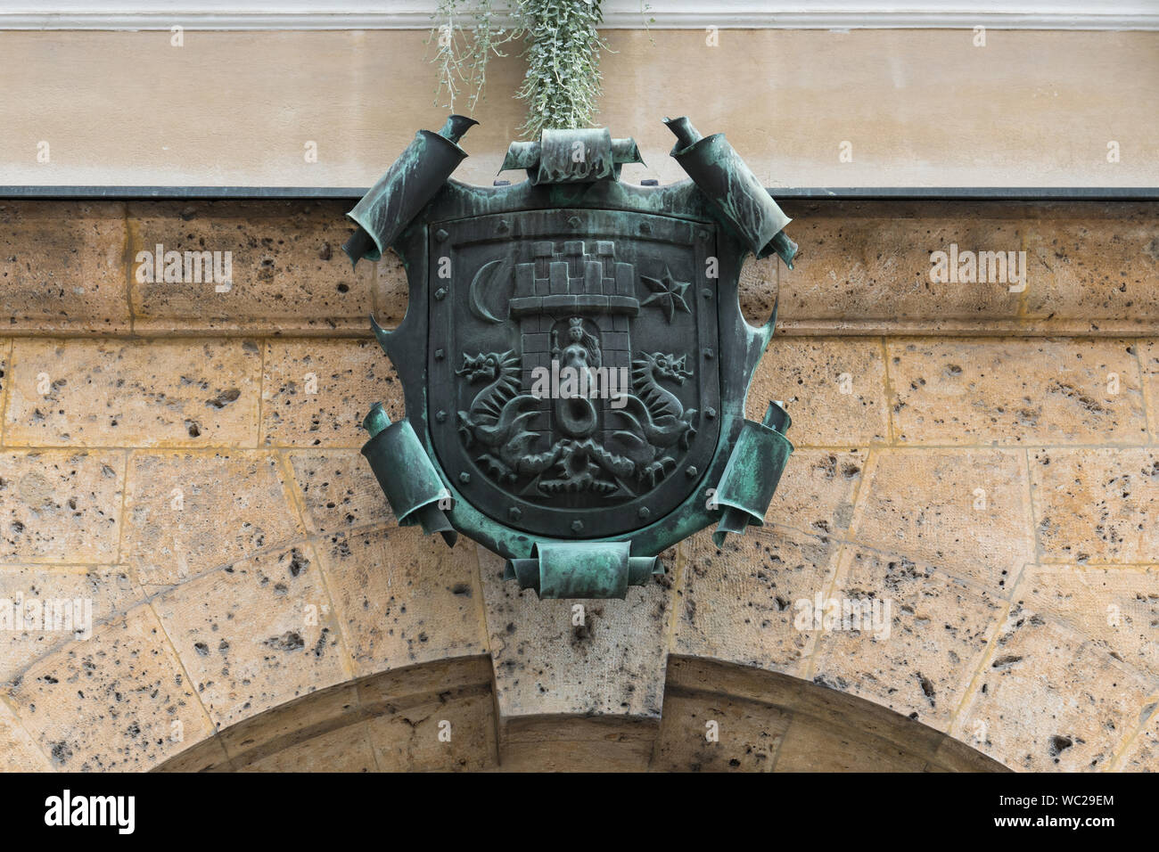 Coat of arms of Slovenian town Kamnik Stock Photo - Alamy