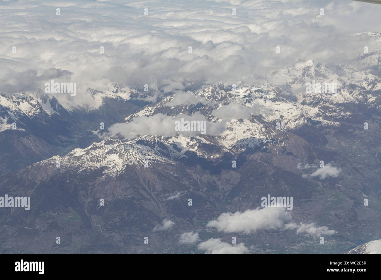 Aerial of the Alps mountain range Stock Photo - Alamy