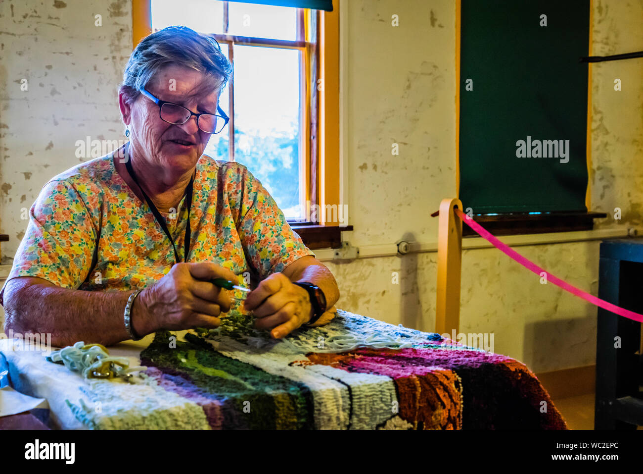 Woman Rug Hooking Canterbury Shaker Village Canterbury, New Hampshire ...