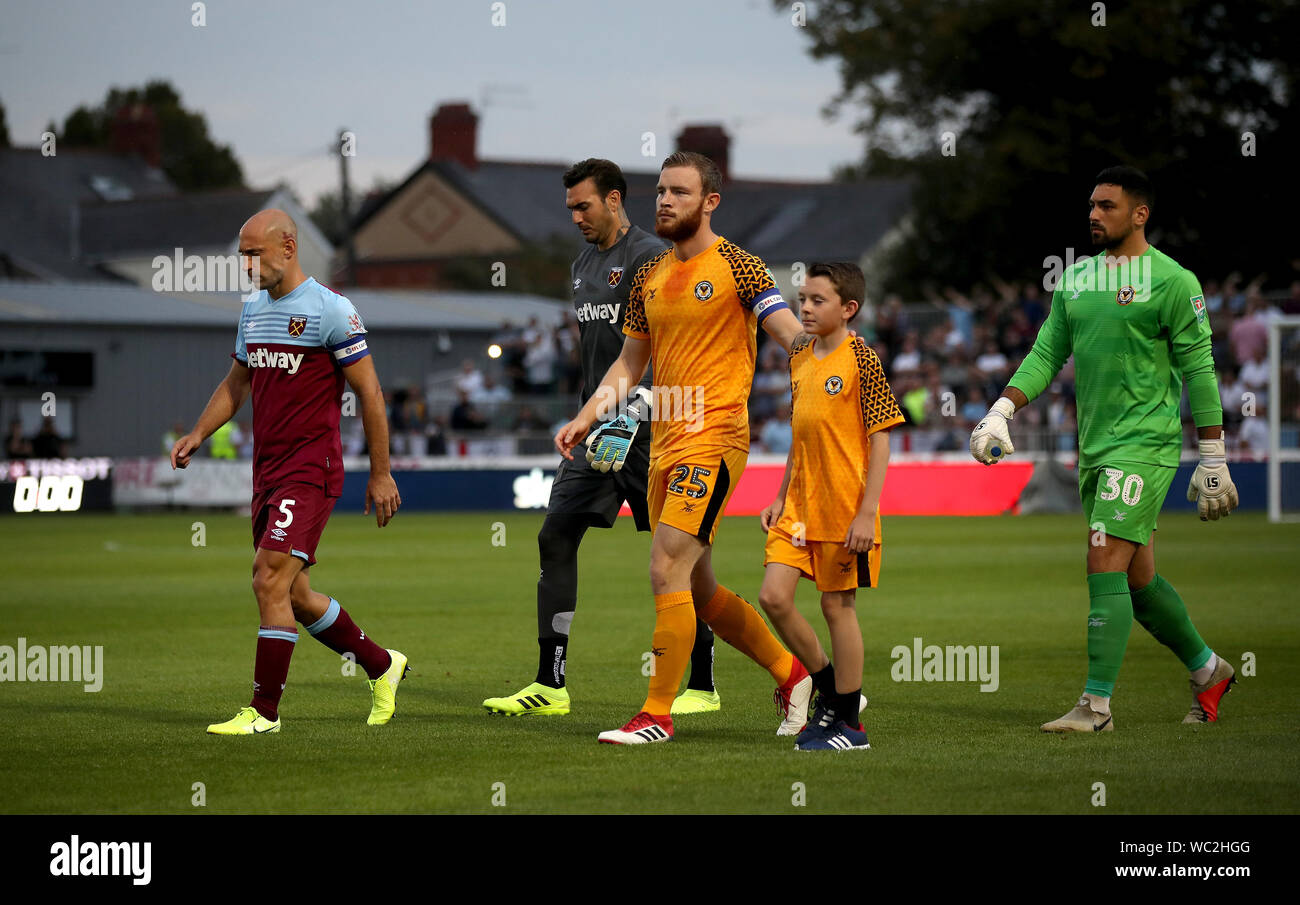 West Ham United's Pablo Zabaleta (left) and Newport County's Mark O ...