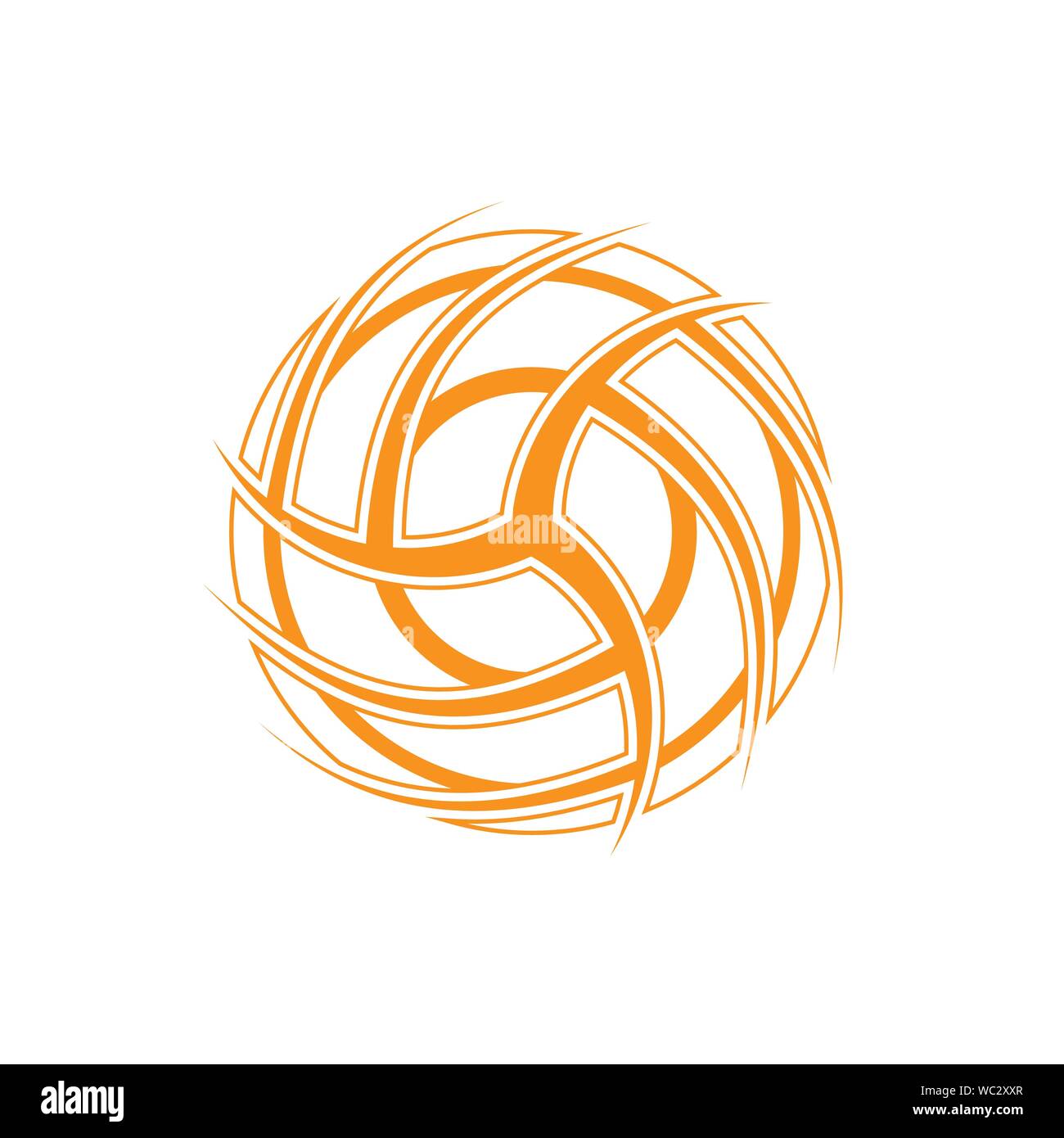 Orange volleyball symbol isolated on white background Stock Vector ...