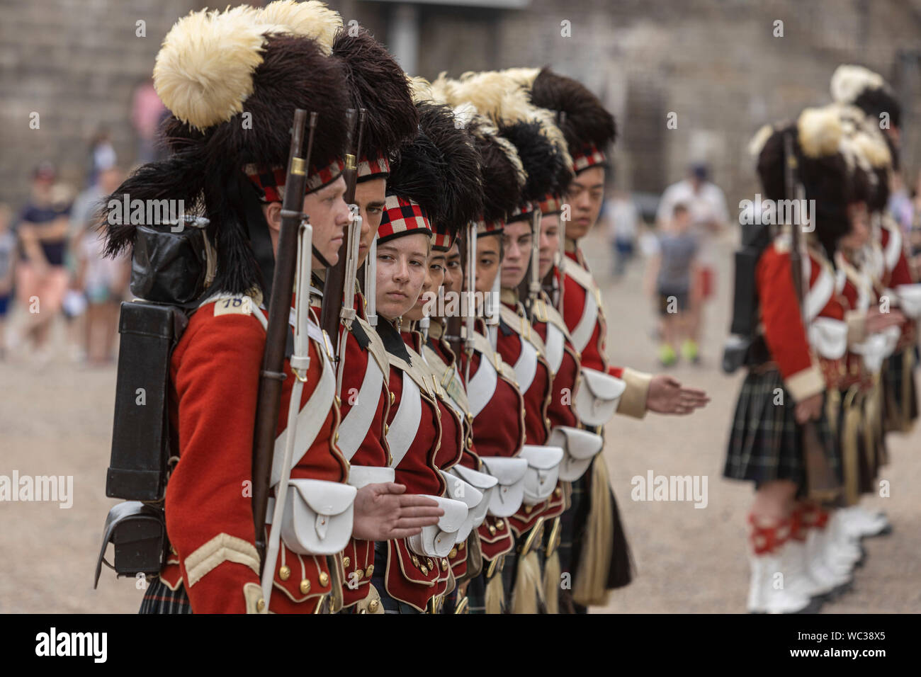 Members of the 78th Highlanders arrive at the Halifax Citadel for a ...