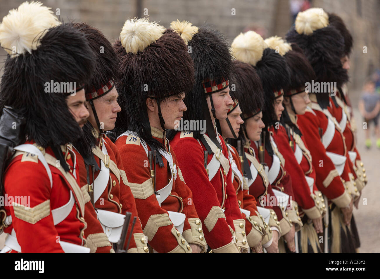 Members of the 78th Highlanders arrive at the Halifax Citadel for a ...