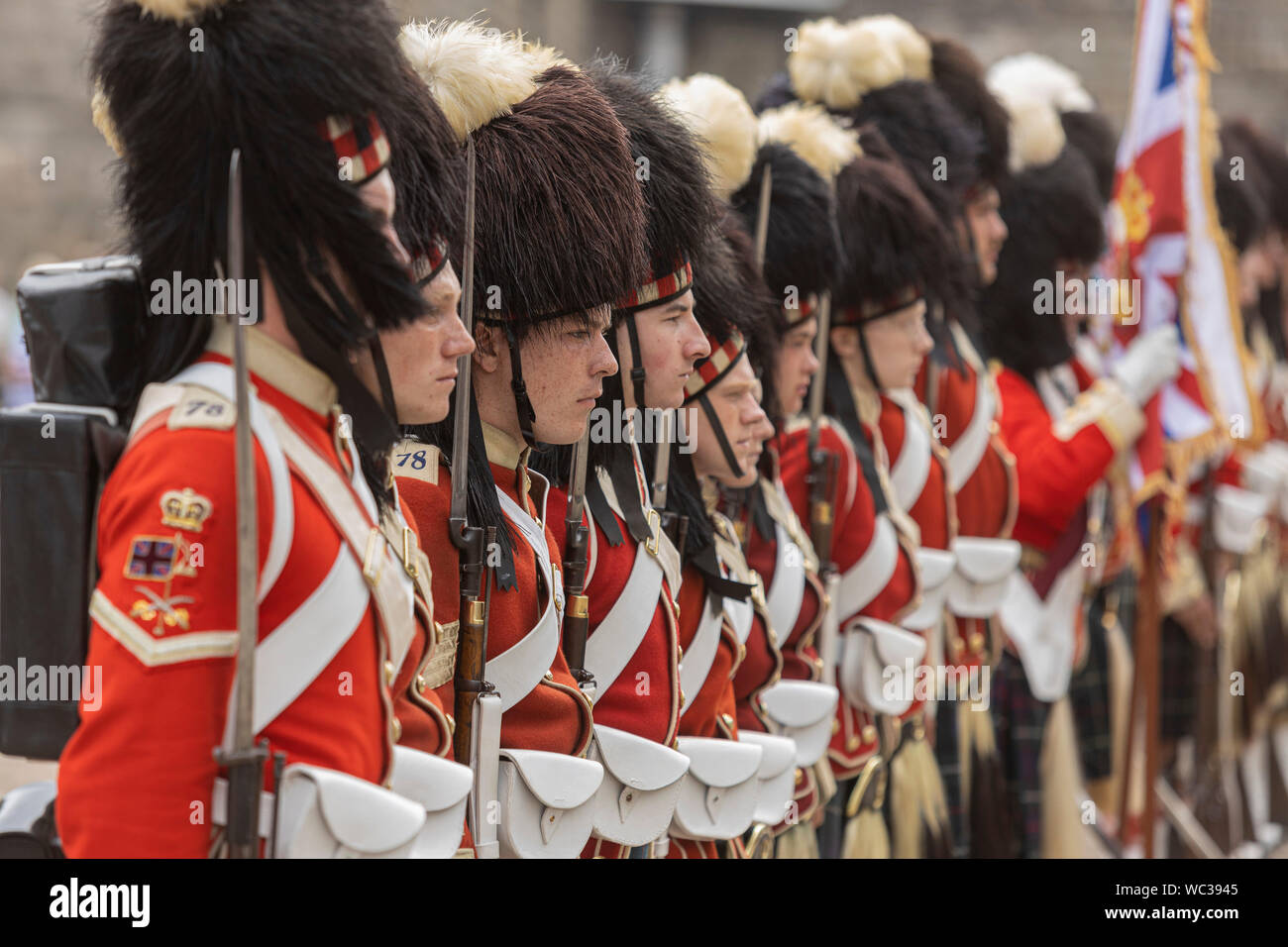 Members of the 78th Highlanders arrive at the Halifax Citadel for a ...