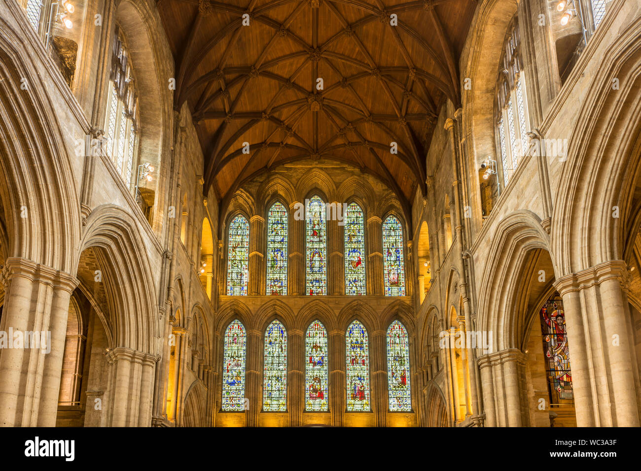 The west front of Ripon cathedral. One of the best examples of Early ...