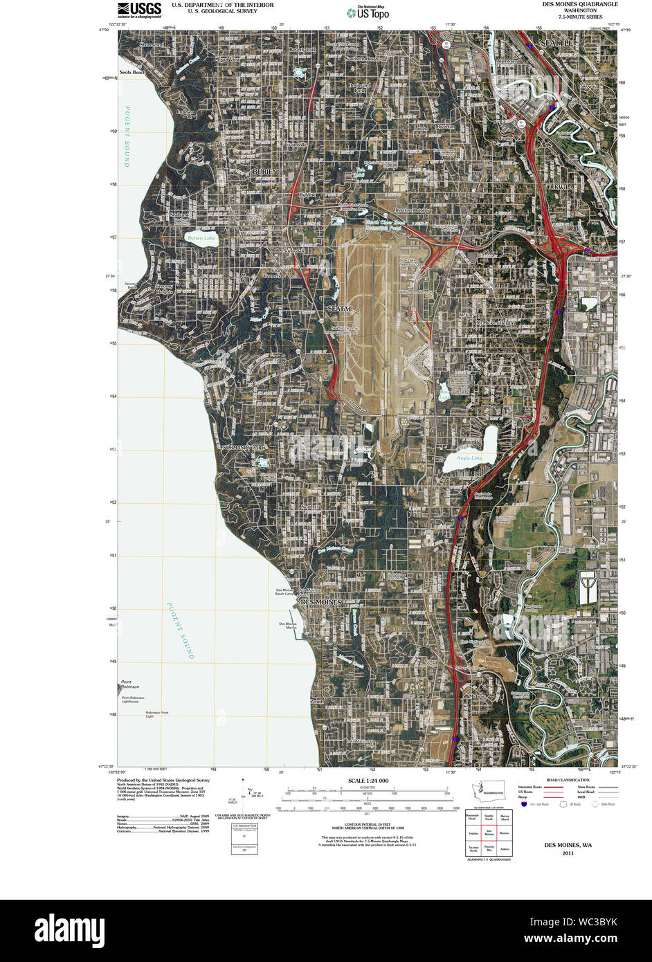 USGS Topo Map Washington State WA Des Moines 20110504 TM Restoration ...