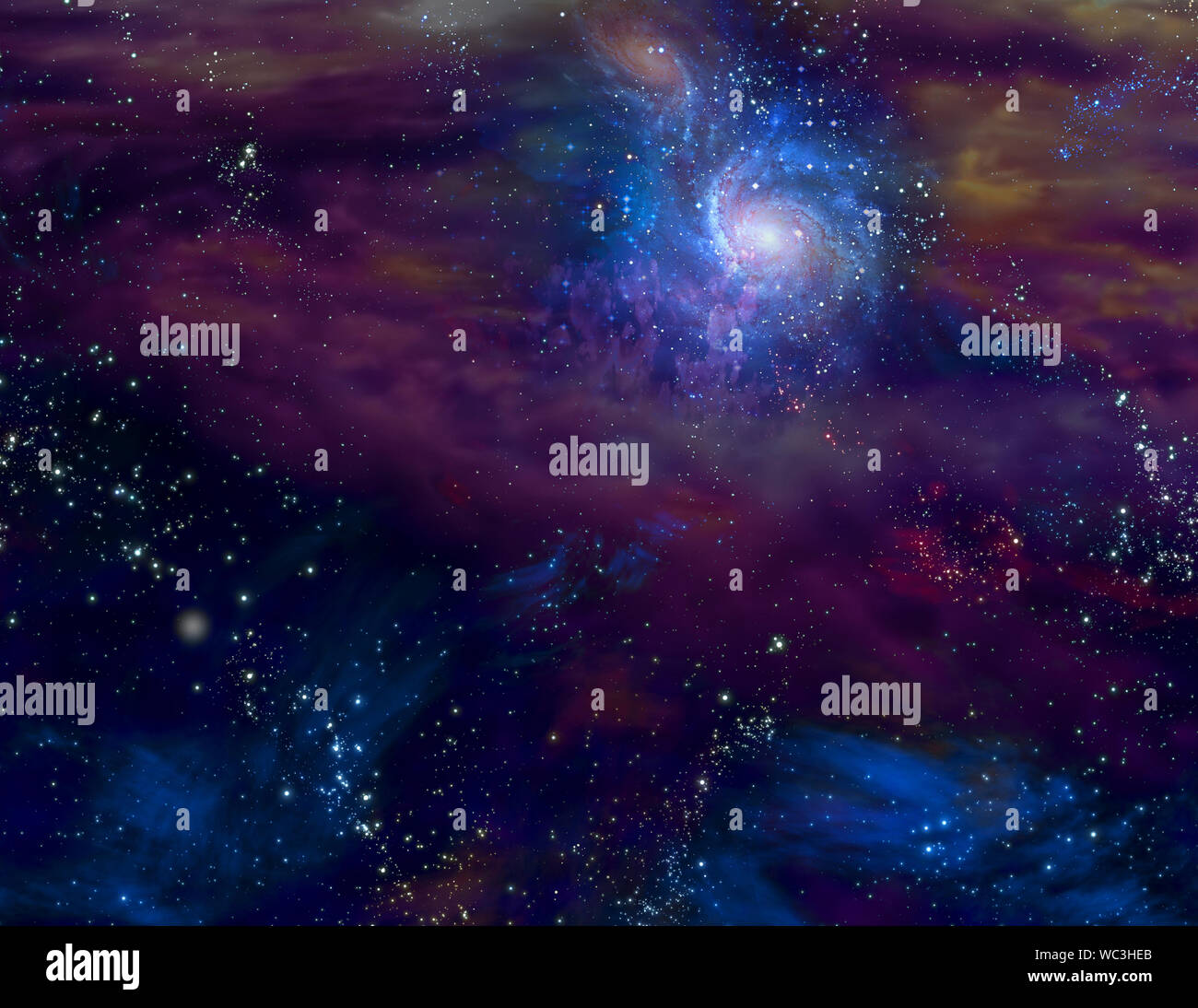 Galactic Space. Vivid Universe. 3D rendering Stock Photo - Alamy