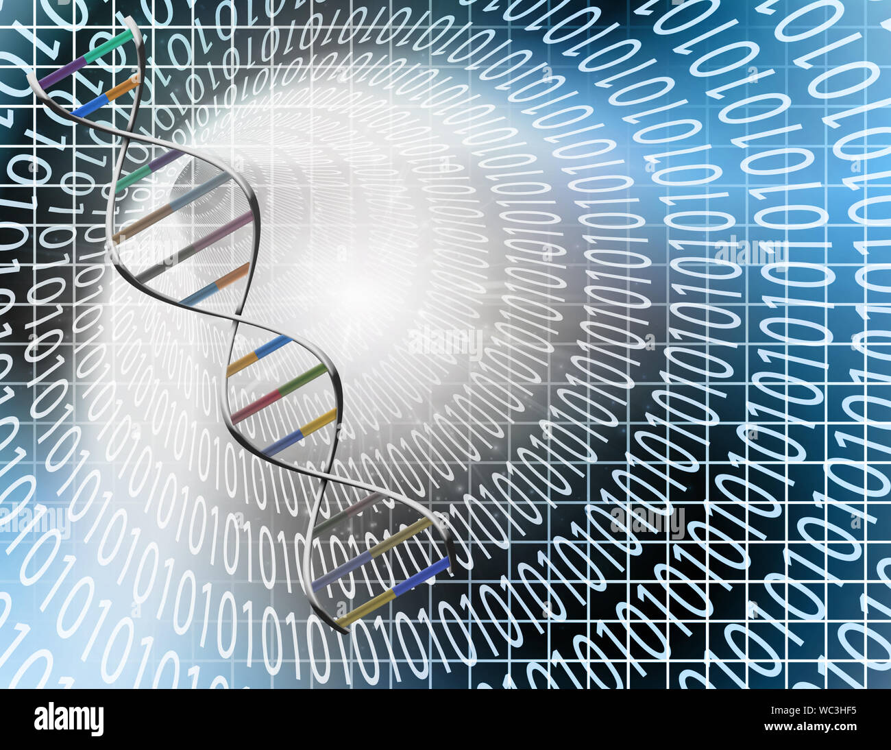 Binary tunnel and DNA Strand Stock Photo - Alamy