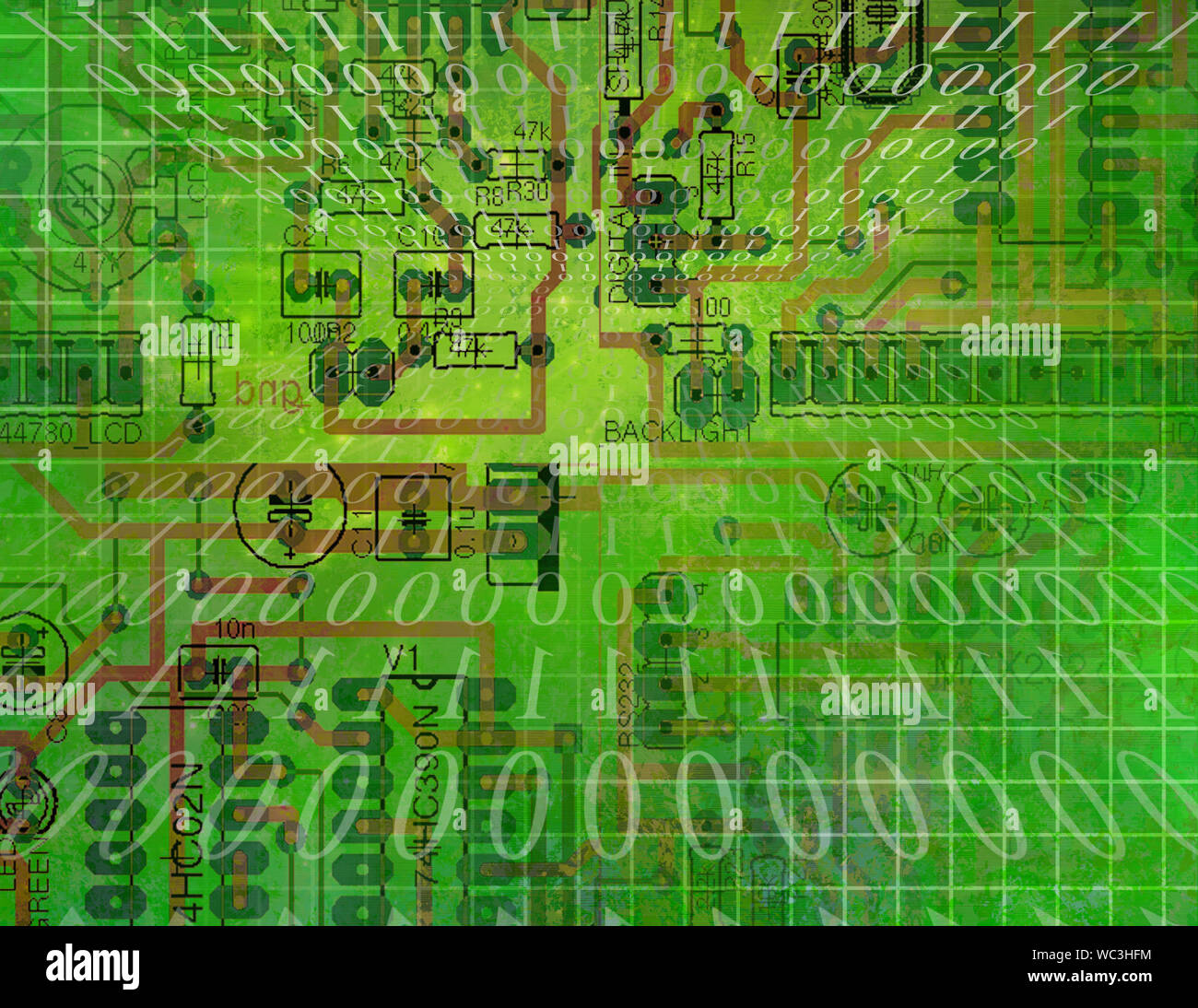 Circuit Technology. Binary code Stock Photo - Alamy