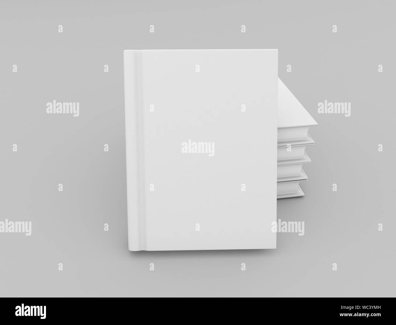 Mock up of finished book template against gray background. 3d render ...