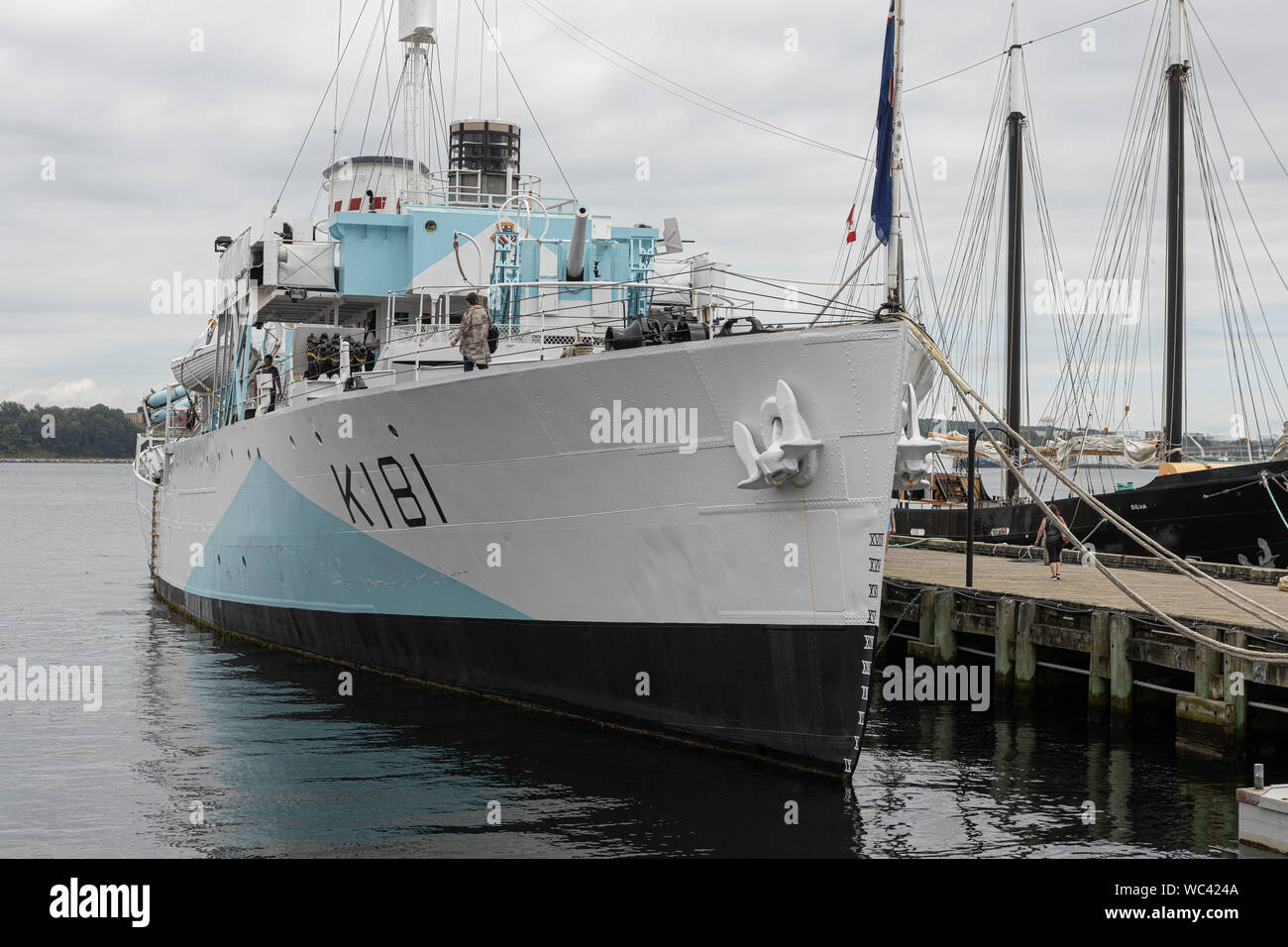 The HMCS Sackville is pictured in the port of Halifax, Nova Scotia ...