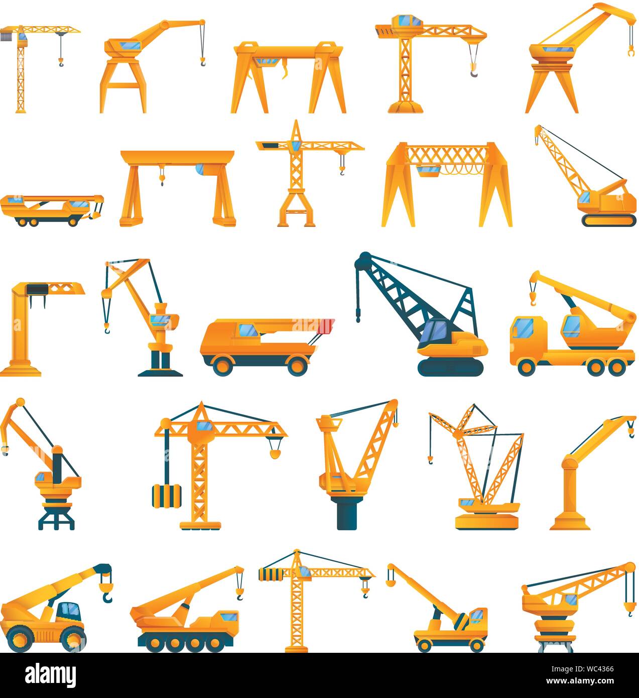 Crane icons set. Cartoon set of crane vector icons for web design Stock Vector Image & Art - Alamy