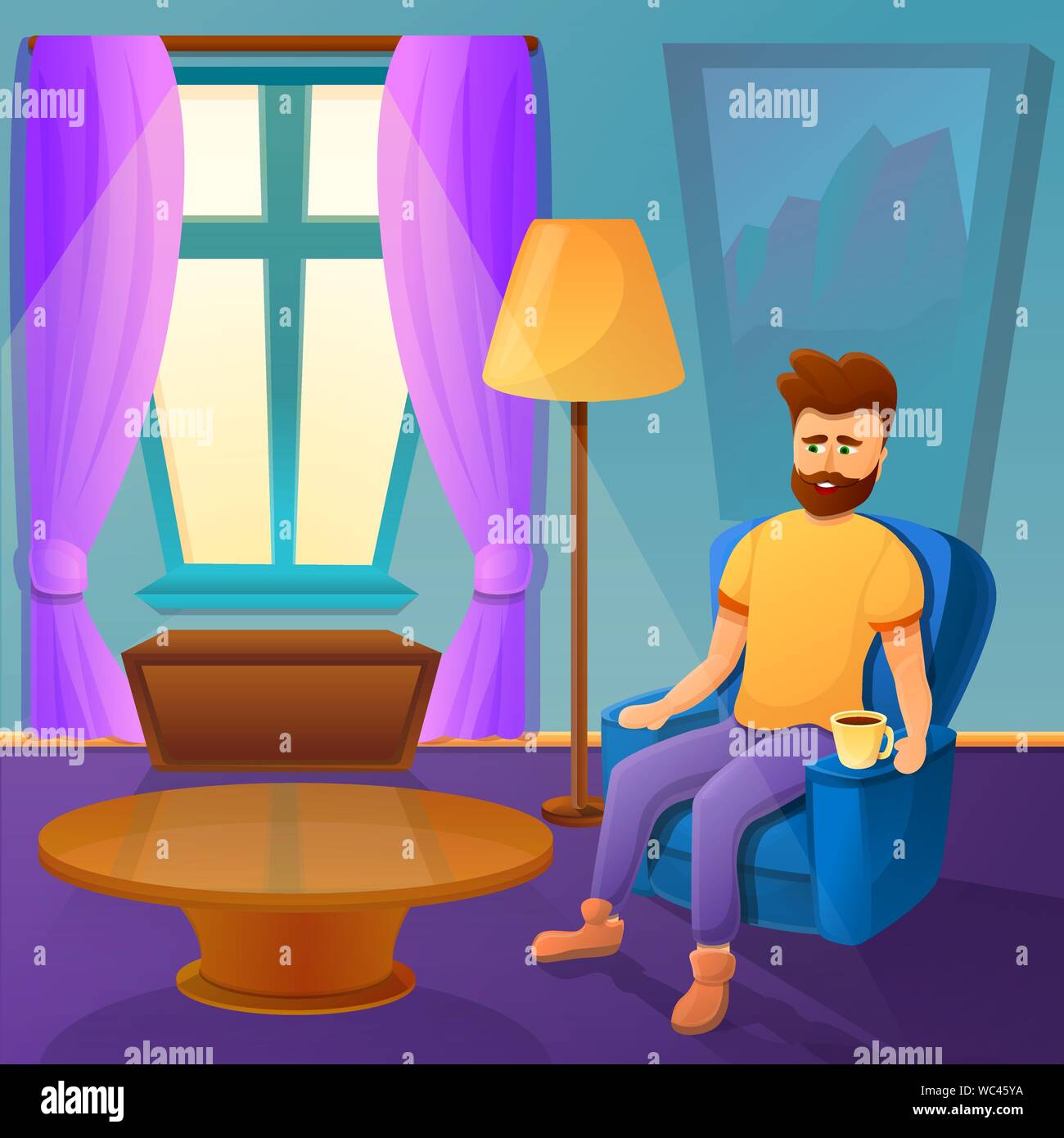 Armchair concept banner. Cartoon illustration of armchair vector ...
