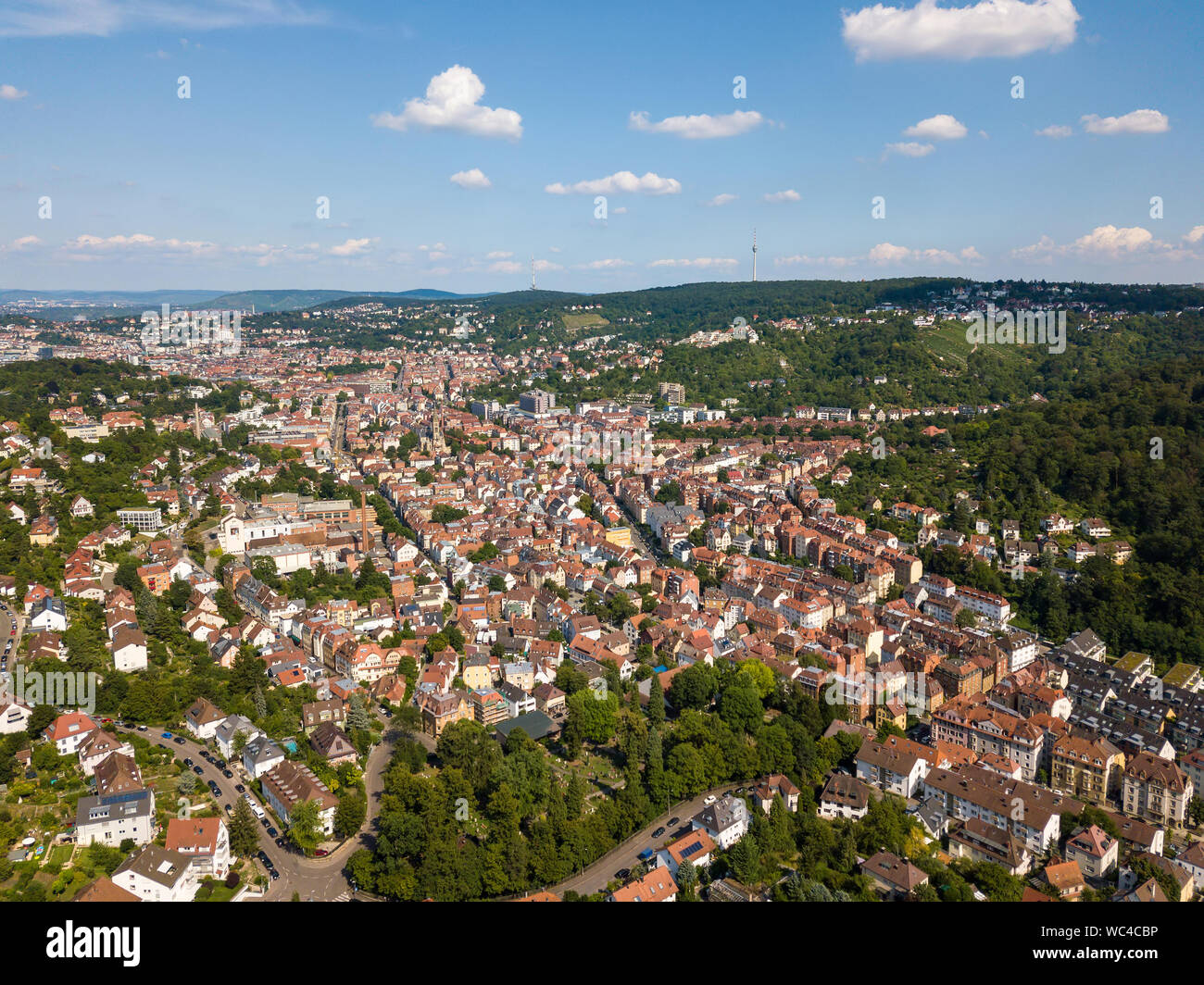 Aerial view of the southern parts of Stuttgart Stock Photo - Alamy