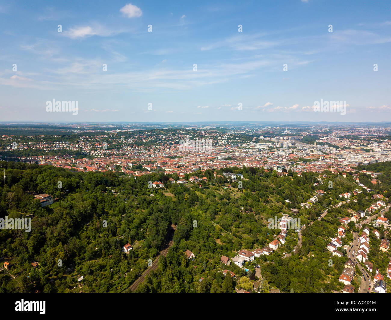 Aerial view of the southern parts of Stuttgart Stock Photo - Alamy