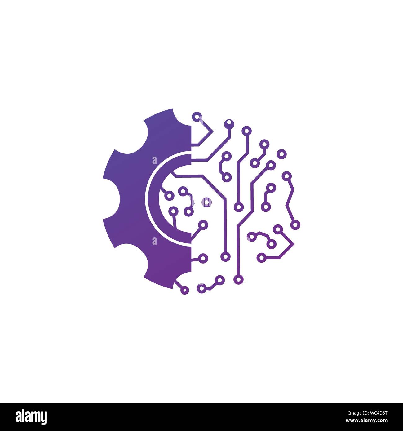 Digital mechanical technology logo template concept illustration. Gear ...