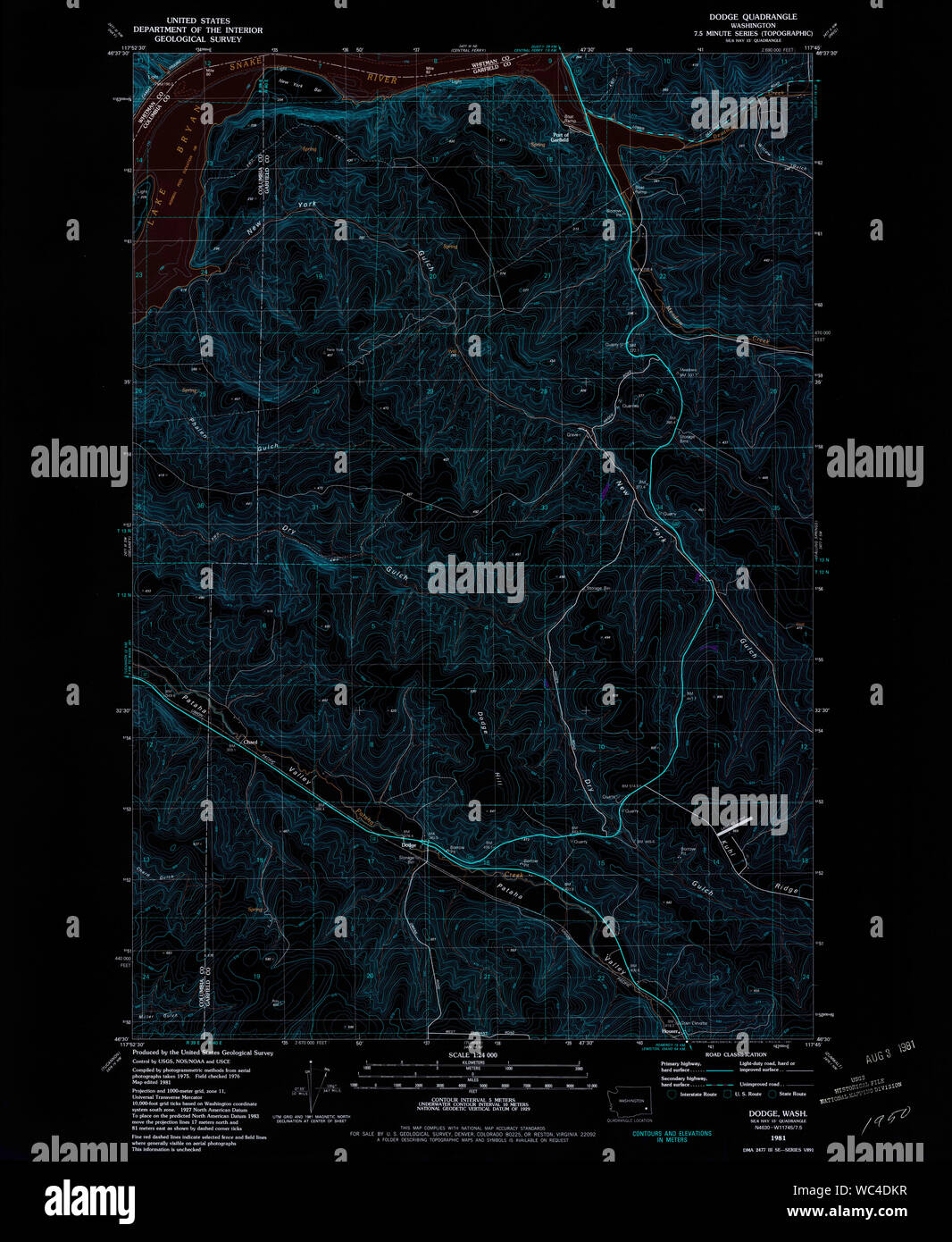 Dodge washington state map hi-res stock photography and images - Alamy
