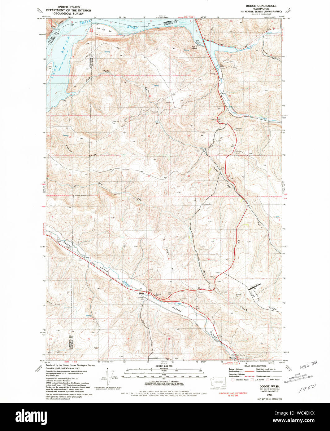 Map of dodge washington Cut Out Stock Images & Pictures - Alamy