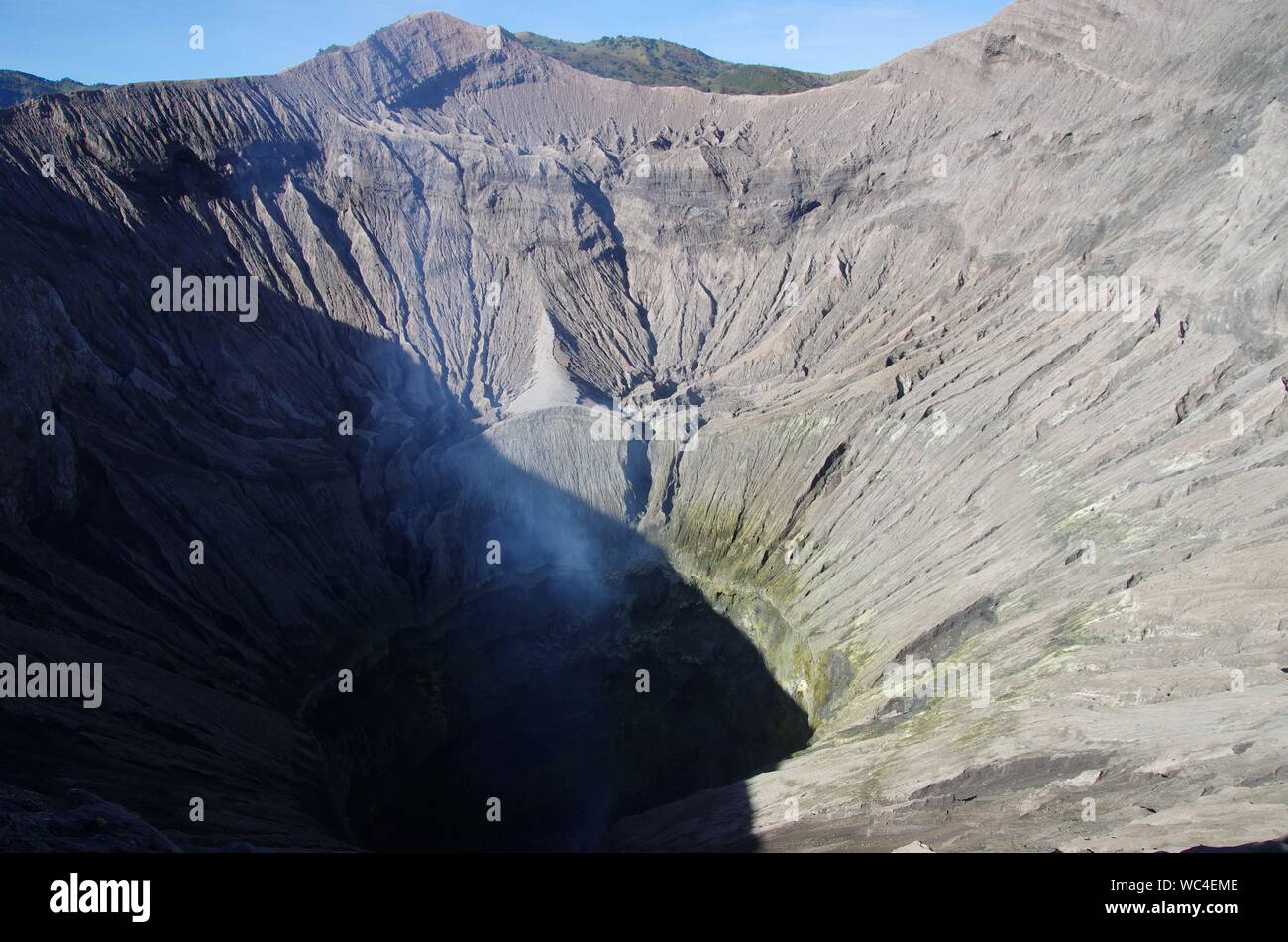 Crater of the Bromo volcano on the Java island in Indonesia Stock Photo ...