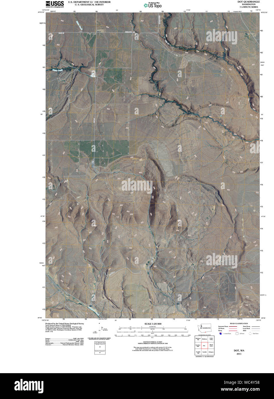 USGS Topo Map Washington State WA Dot 20110407 TM Restoration Stock ...
