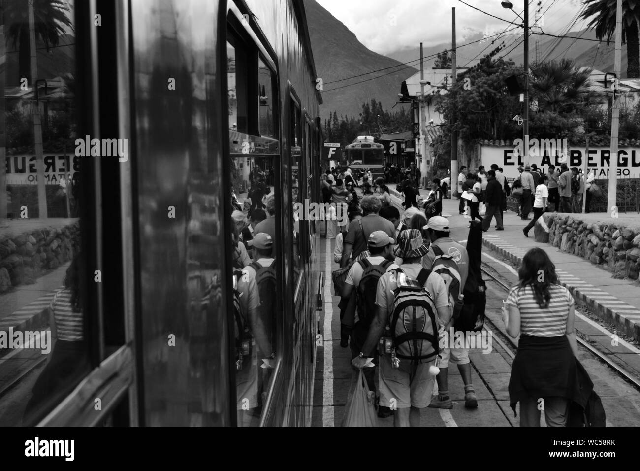 Glass-Top Train Station at Ollantaytambo, Peru Stock Photo - Alamy