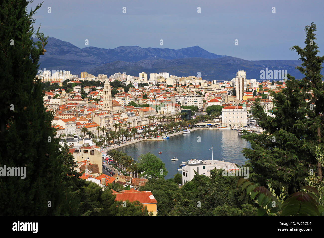 a panoramic view of the city of split in Croatia Stock Photo - Alamy