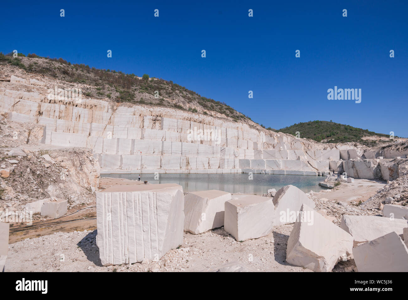 Landscape in the mountains of marble rocks Stock Photo - Alamy
