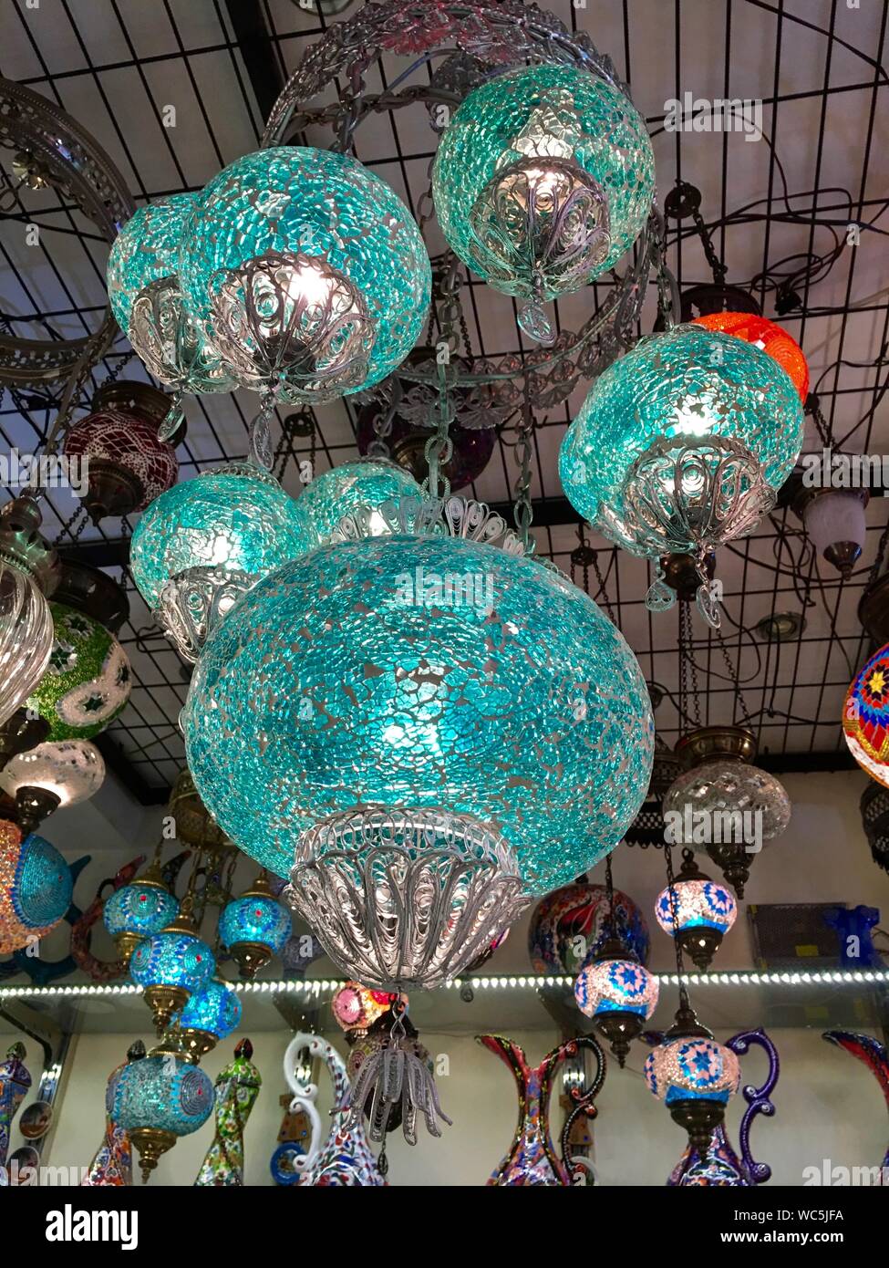 Abstract Lights Hanging On Ceiling Stock Photo - Alamy