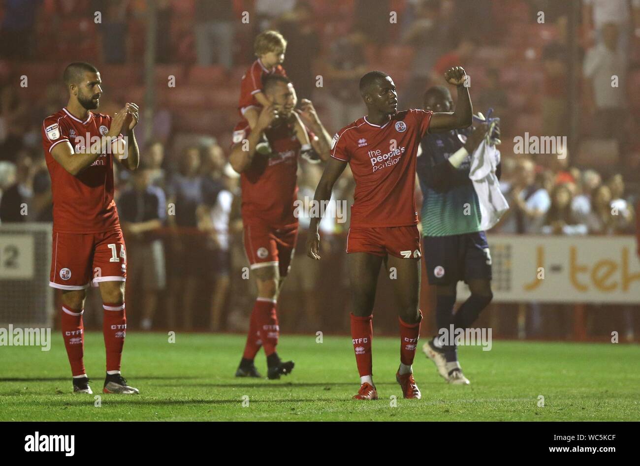 Crawley, UK. 27 August 2019 Goal scorer Beryly Lubala celebrates after ...