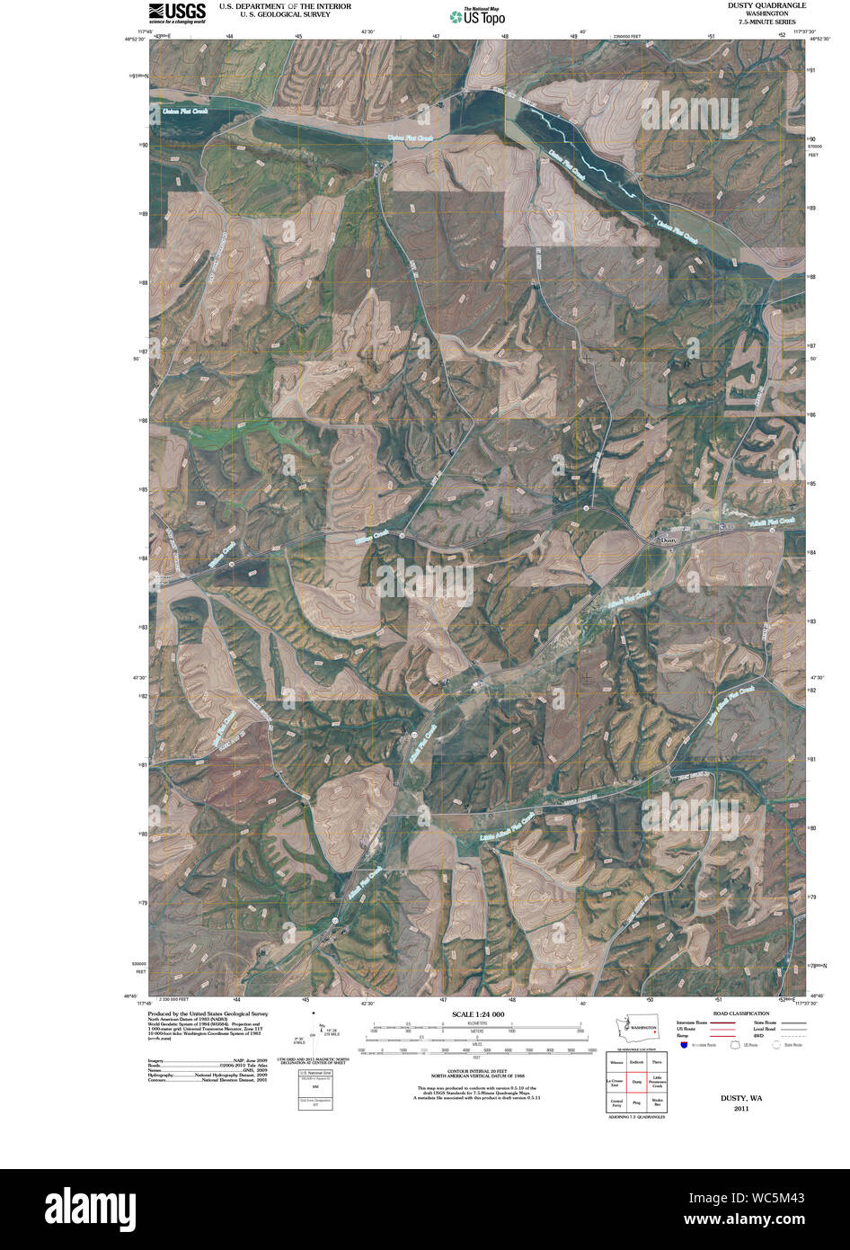 Map of dusty washington state Cut Out Stock Images & Pictures - Alamy