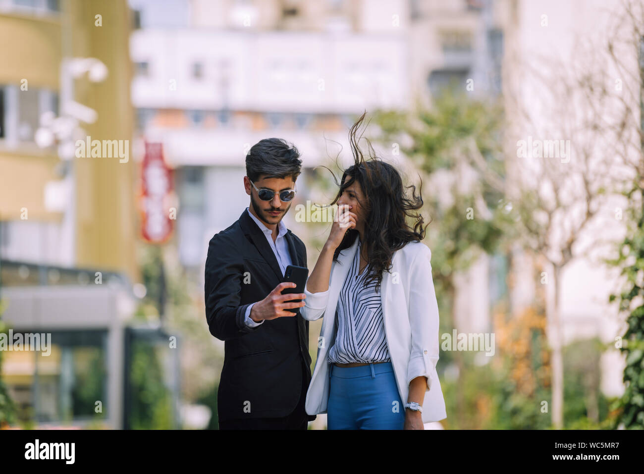 Picture of handsome man while doing selfie and beautiful woman as ...