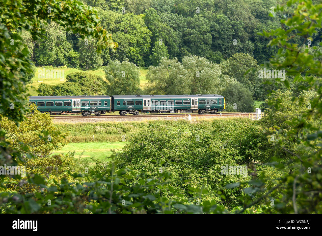 BATH, ENGLAND - JULY 2019: Train operated by Great Western Railways ...