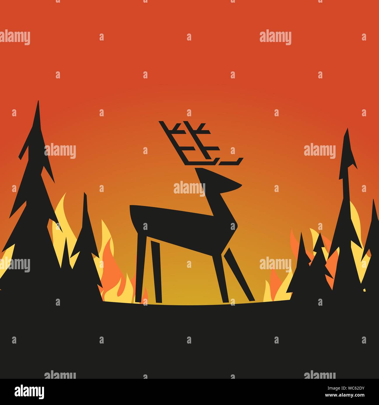 Ecology problem save forest Stock Vector Images - Alamy