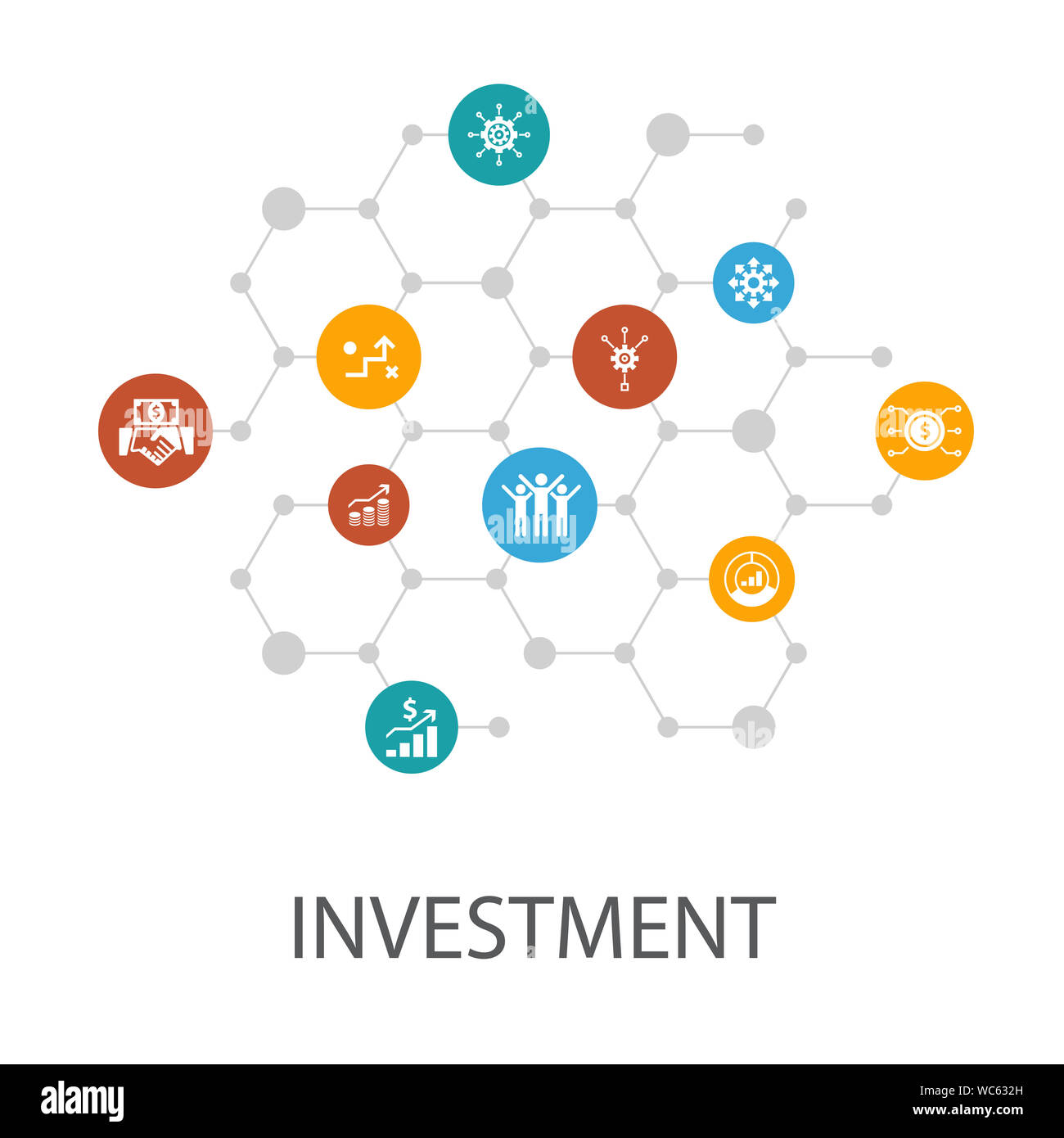 Investment presentation template, cover layout and infographics.profit ...