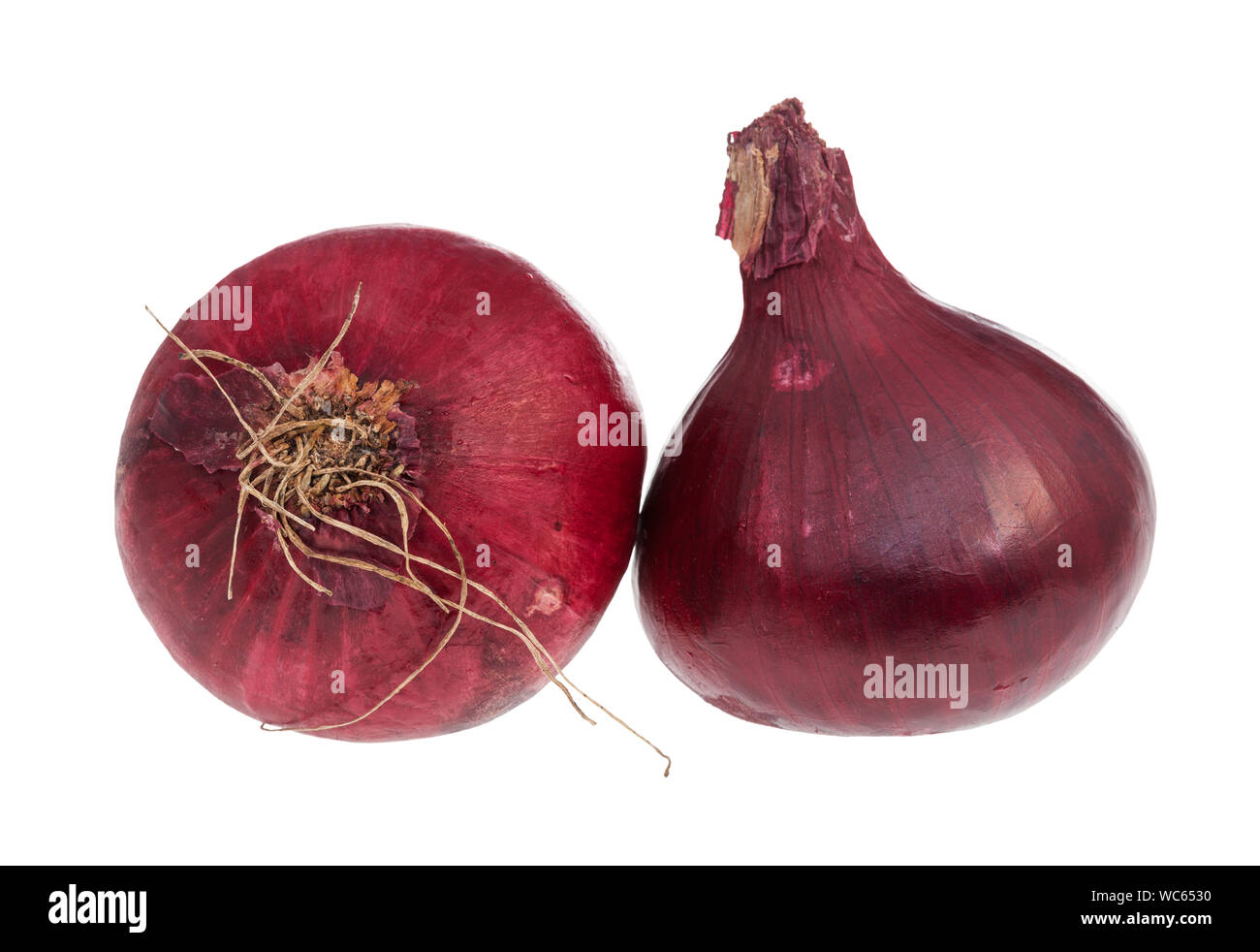 two bulbs of ripe red onion isolated on white background Stock Photo ...