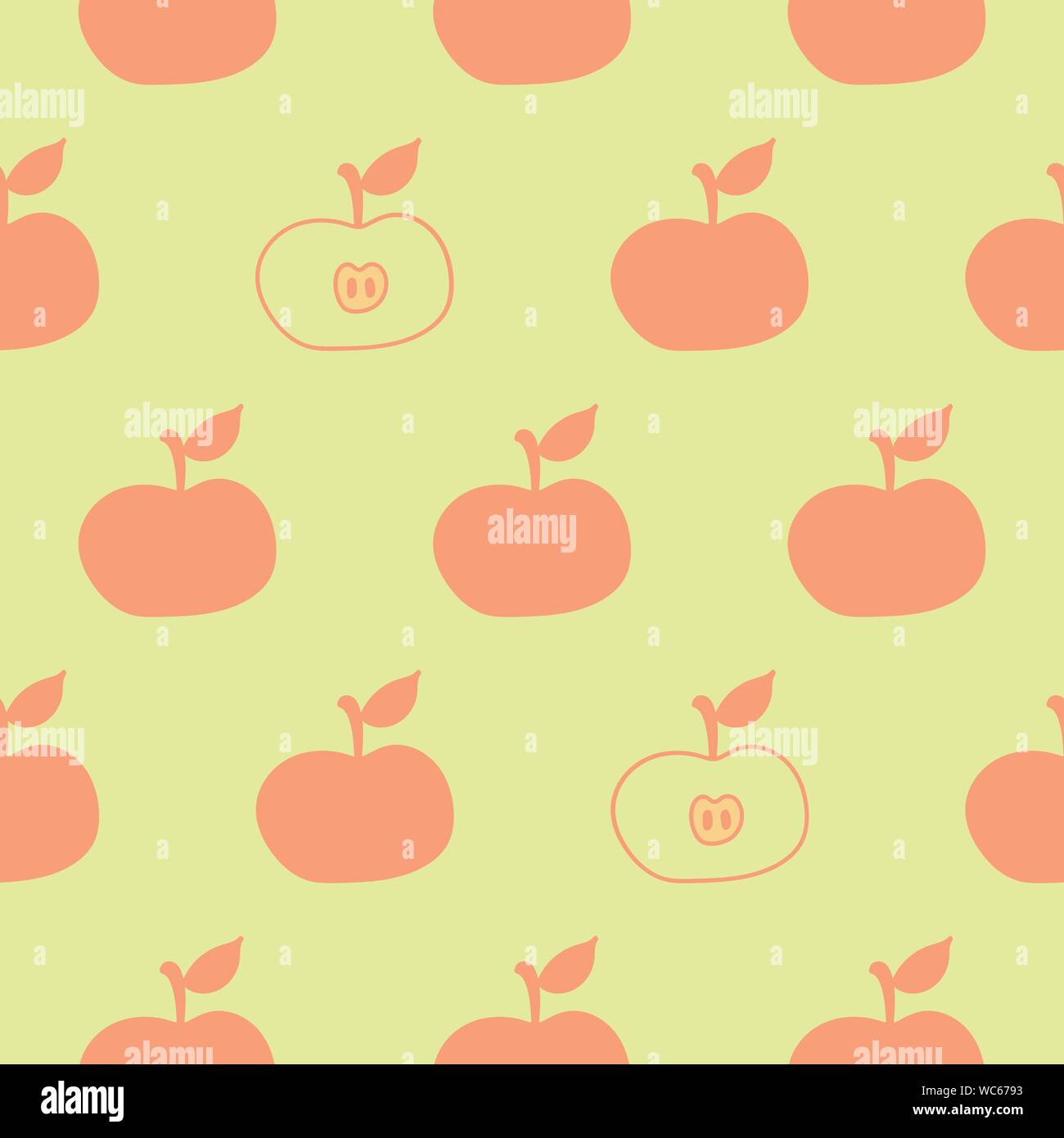 Apple flat illustration vector seamless pattern Stock Vector Image ...