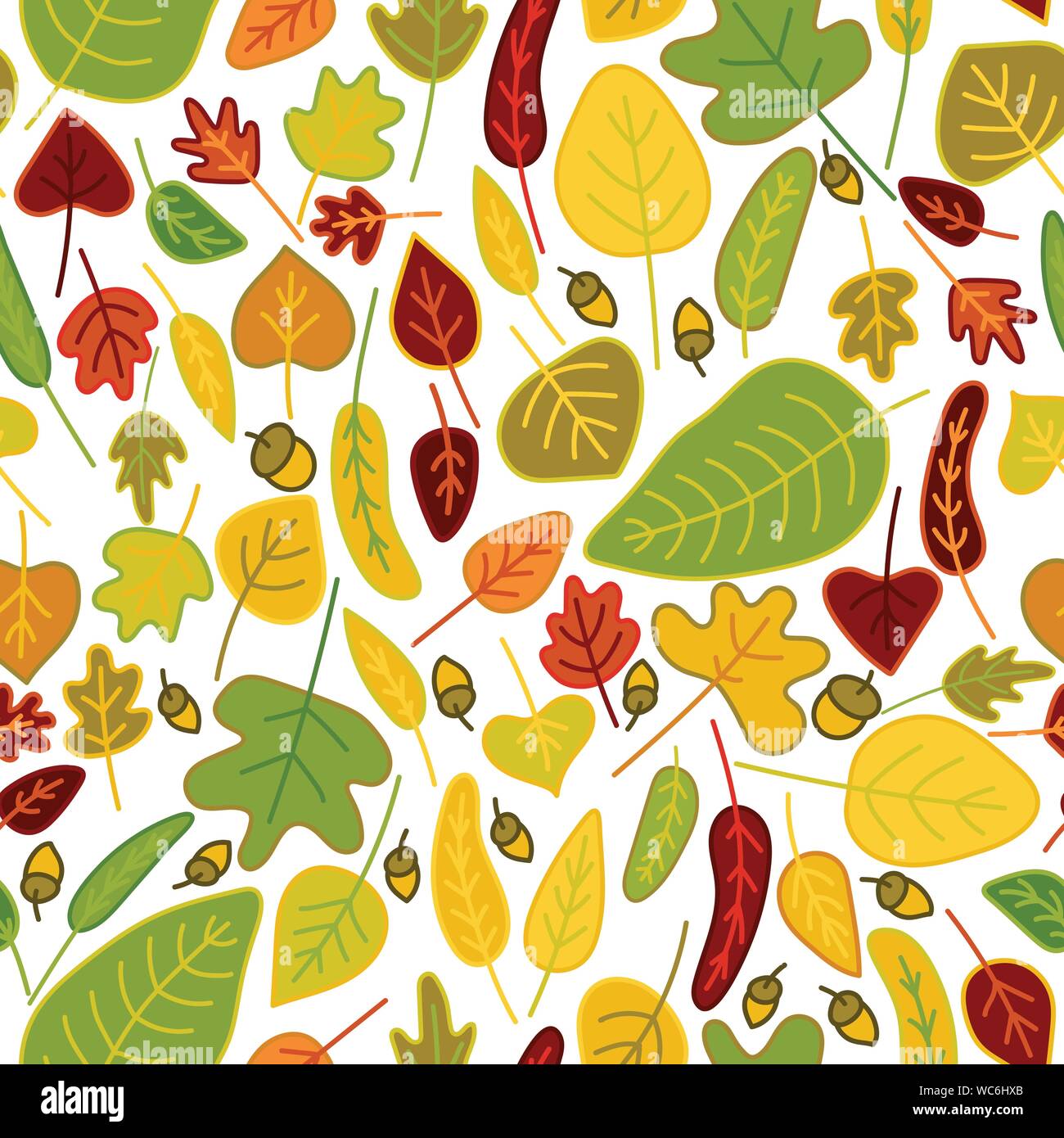 Acorn leaves green seamless Stock Vector Images - Alamy