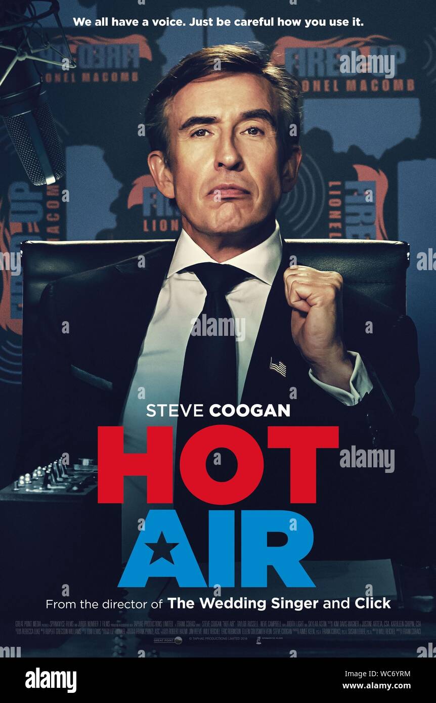 HOT AIR, US poster, Steve Coogan, 2018. © Great Point Media / courtesy ...